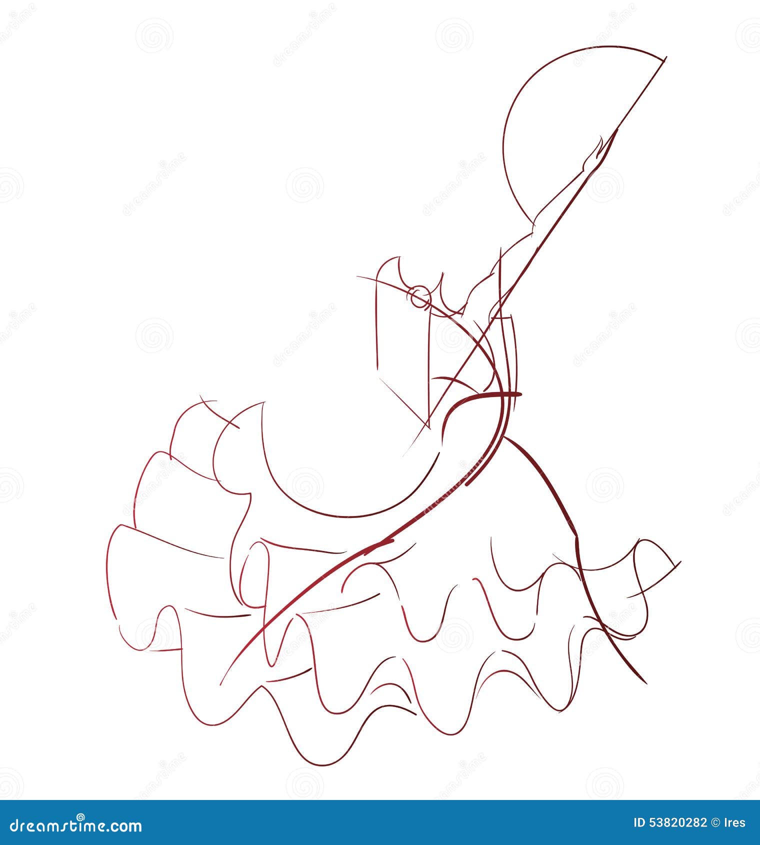 Gesture Drawing Flamenco Dancer Expressive Pose Cartoon Vector ...