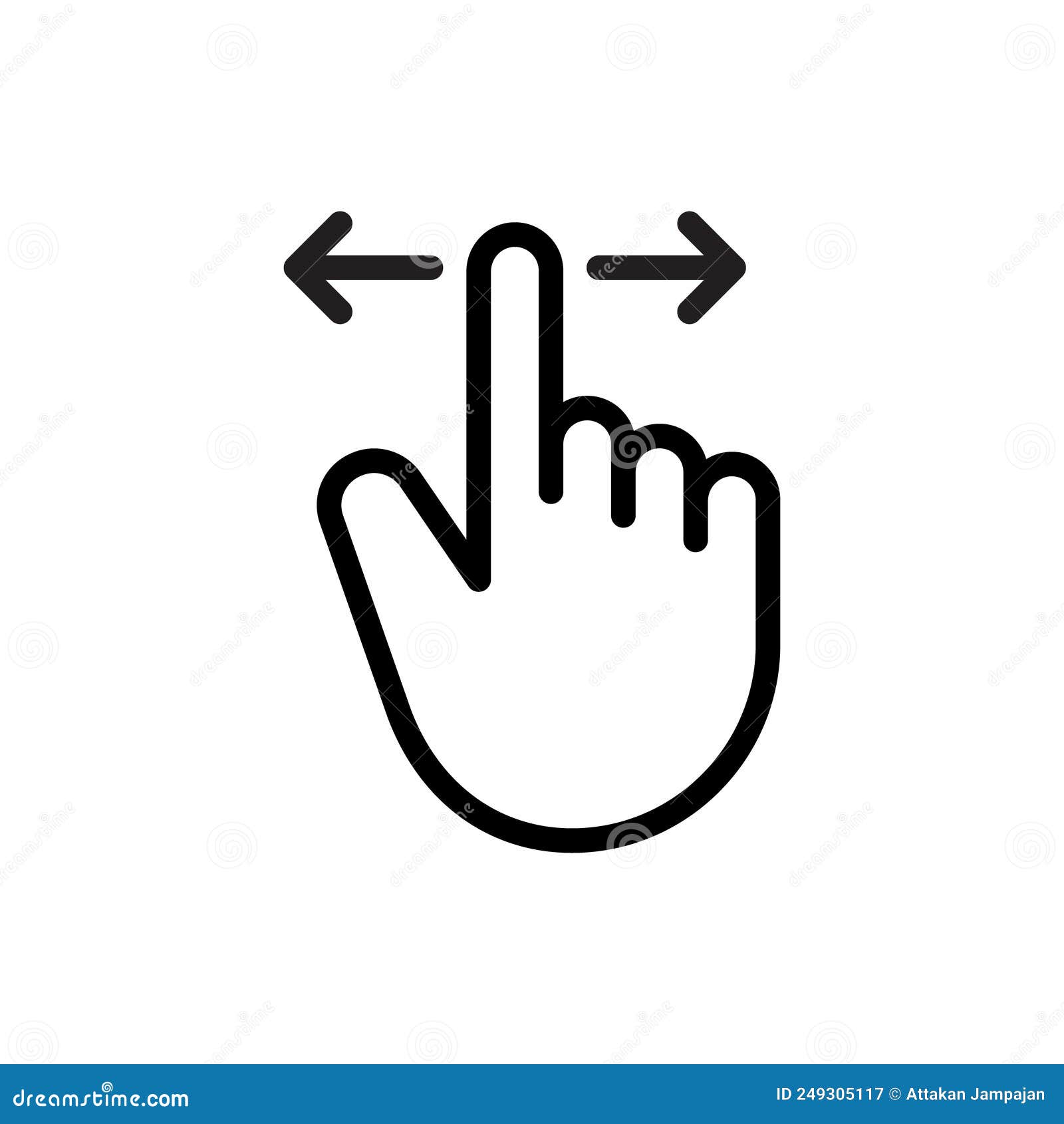 Swipe Left Line Icon. Flick Left Vector Illustration Isolated On White ...