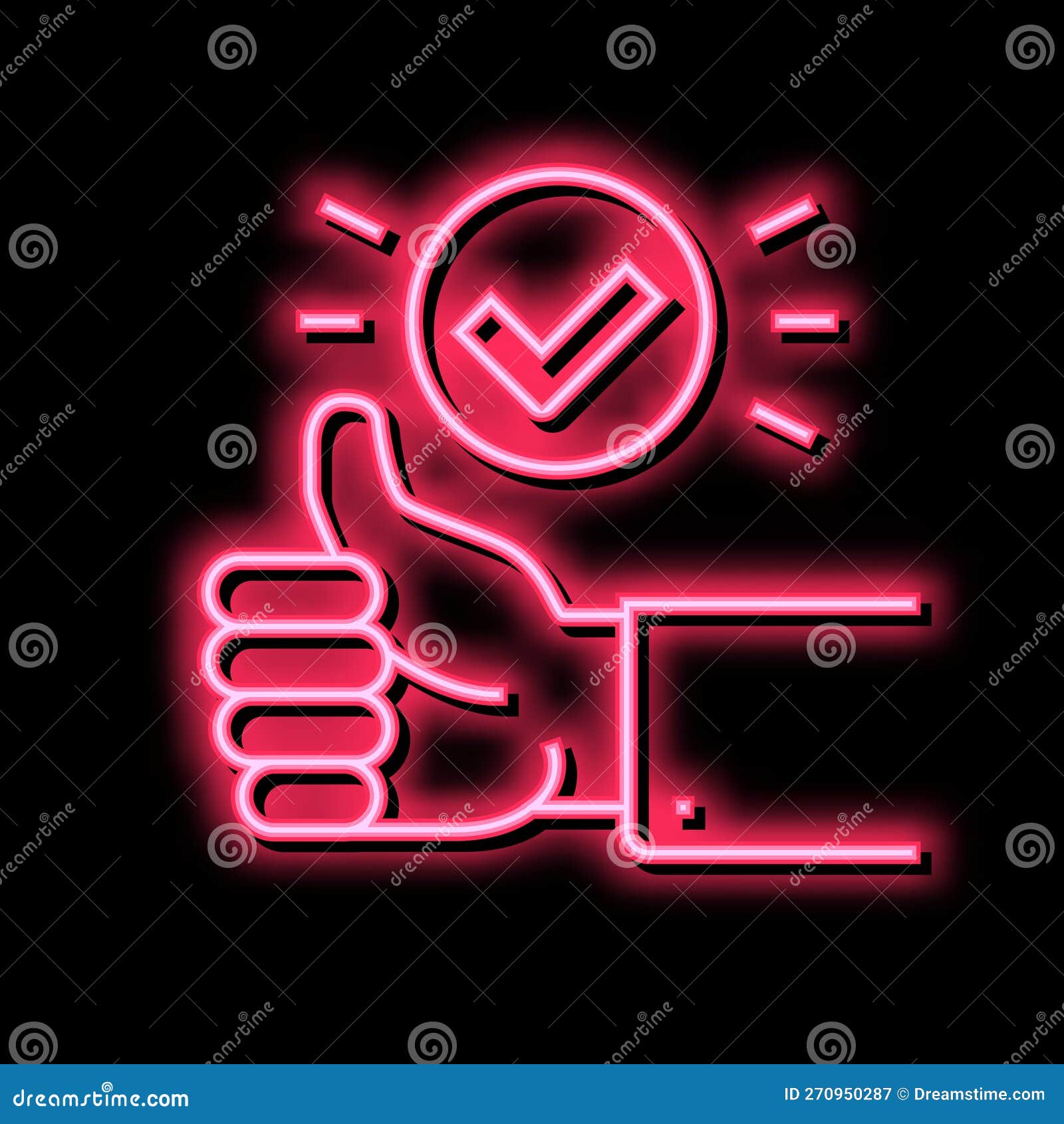 Gesture Good and Approved Neon Glow Icon Illustration Stock Vector ...