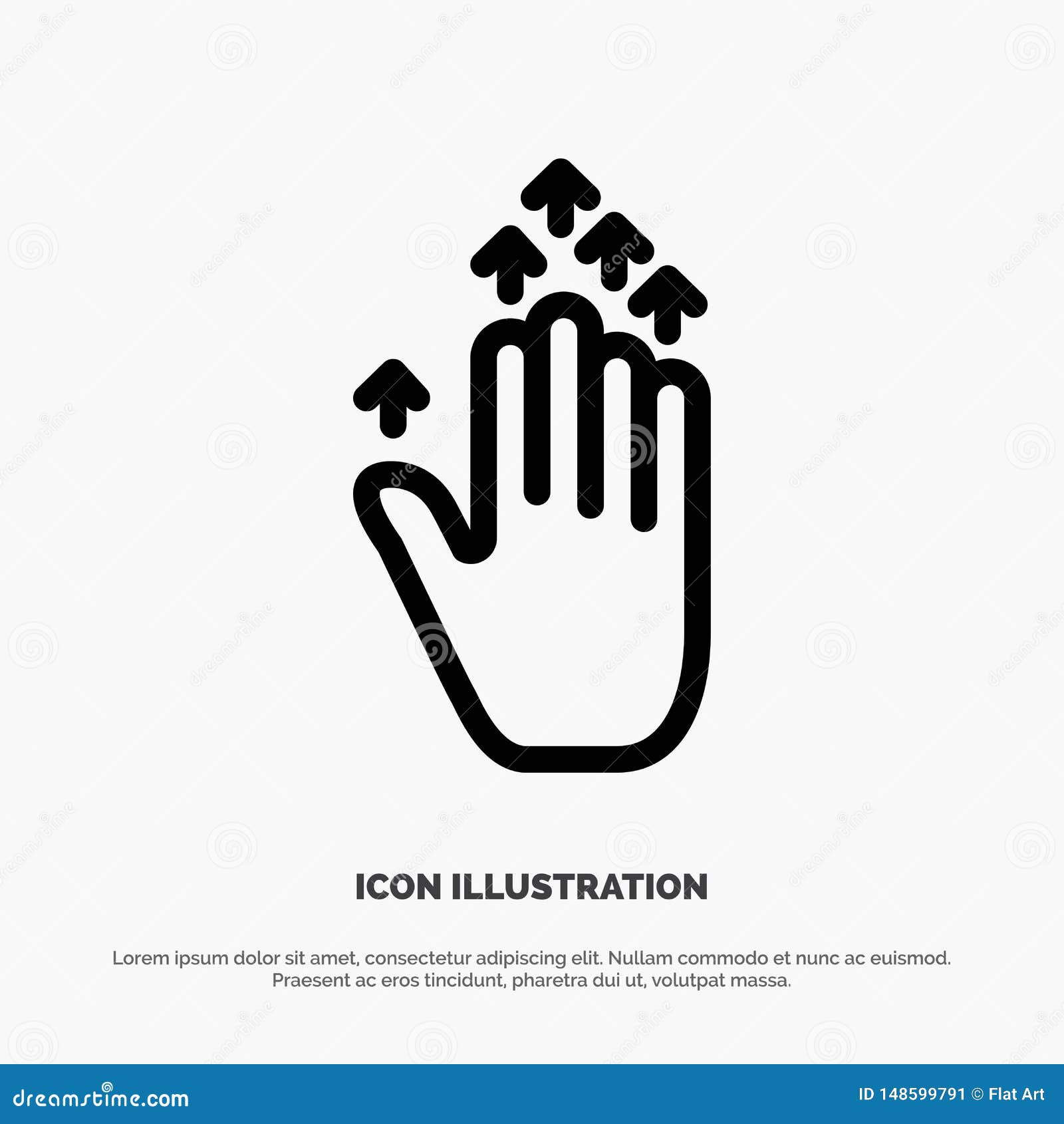Gesture, Hand Arrow, Up Line Icon Vector Stock Vector - Illustration of ...