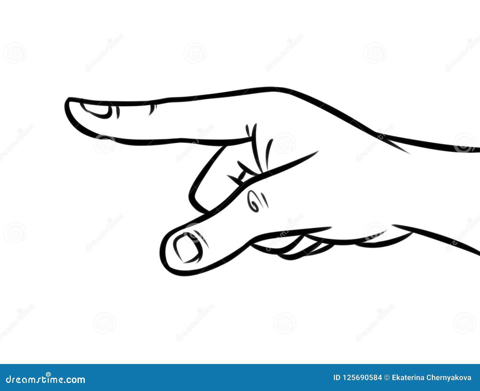 Gesture Hand Pointer Cartoon Illustration Stock Illustration ...