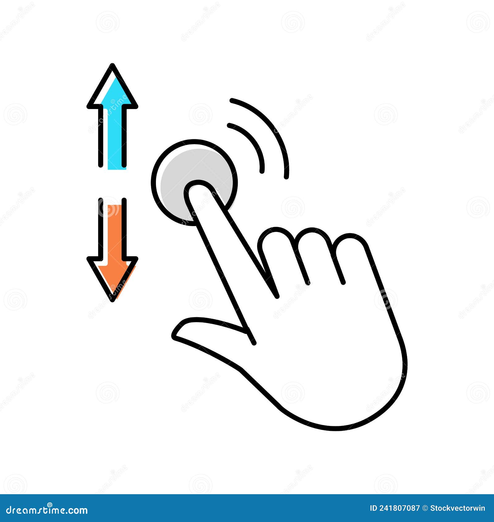 Gesture Hand Scroll Color Icon Vector Illustration Stock Vector ...