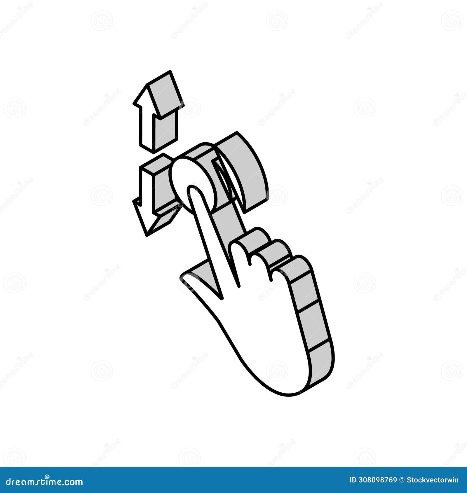 Gesture Hand Scroll Isometric Icon Vector Illustration Stock Vector ...