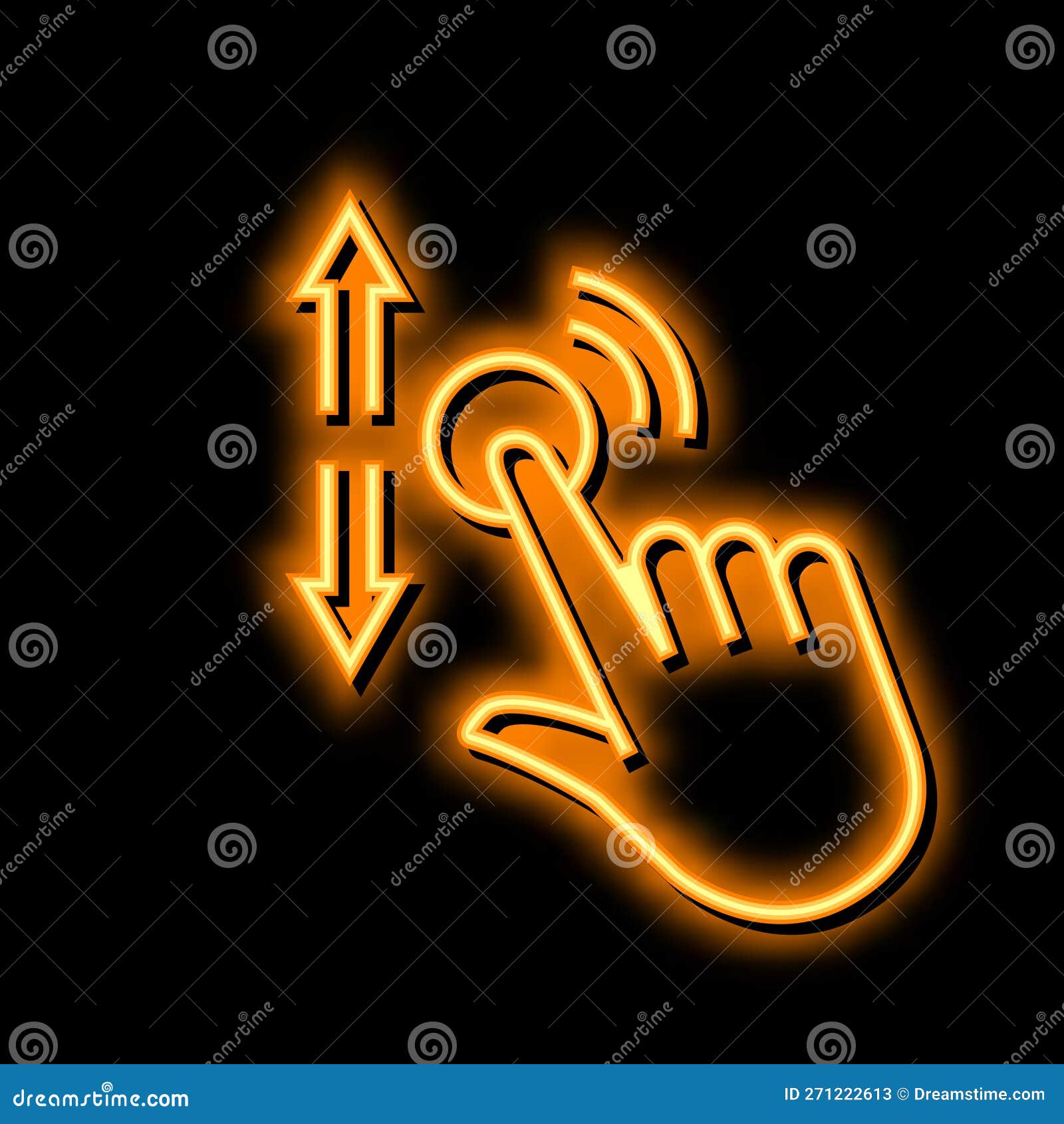 Gesture Hand Scroll Neon Glow Icon Illustration Stock Vector ...