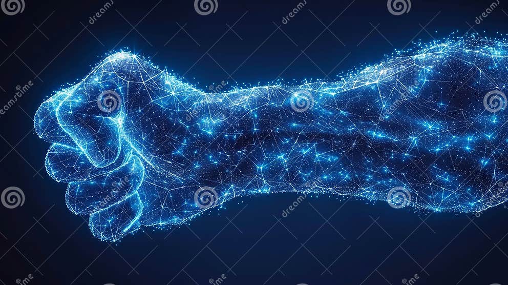 The Gesture Hands are in a Geometric Polygon Wireframe Style. the ...