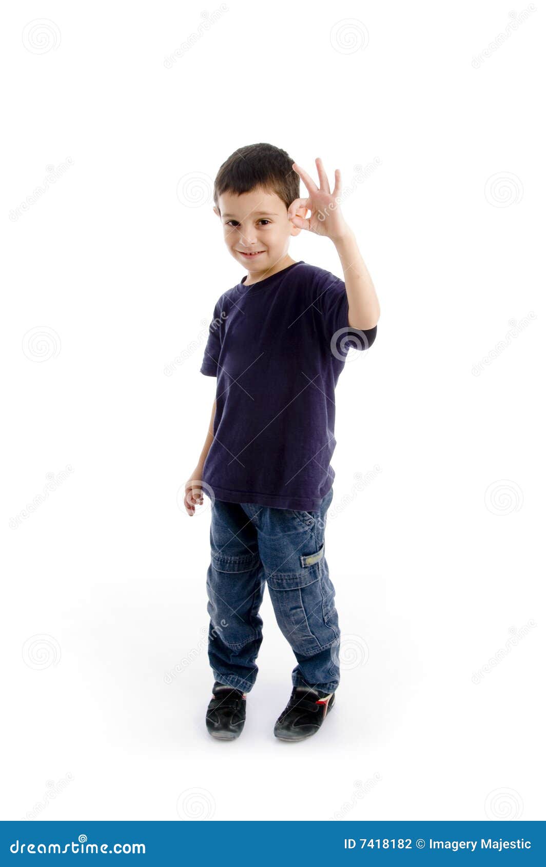 Gesture Happy Kid Okay Sign Young Стоковое Фото - изображение ...