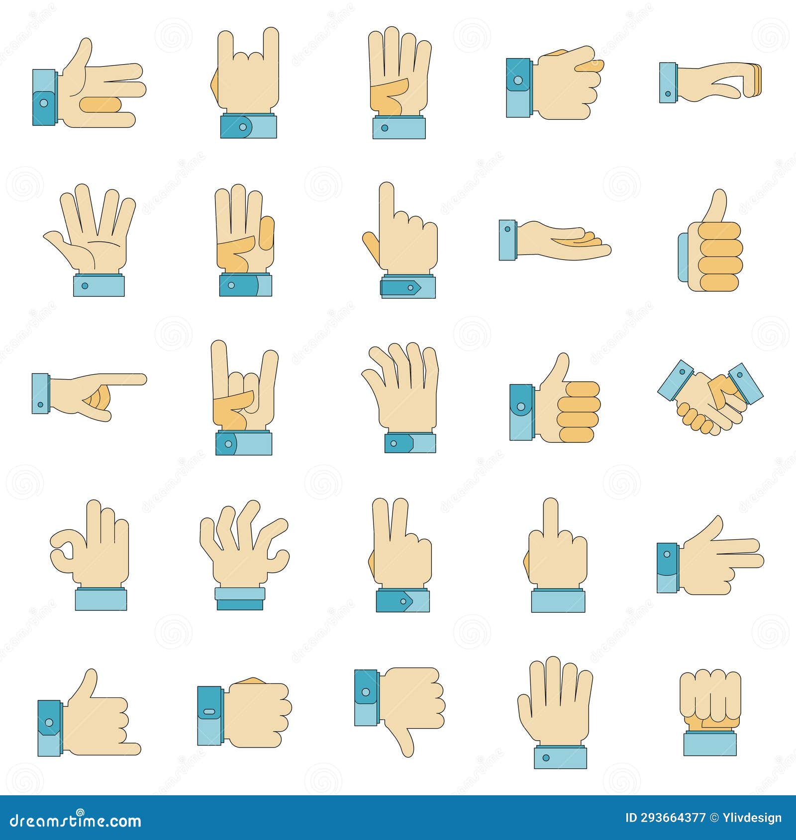 Gesture Icons Set Vector Color Stock Illustration - Illustration of ...