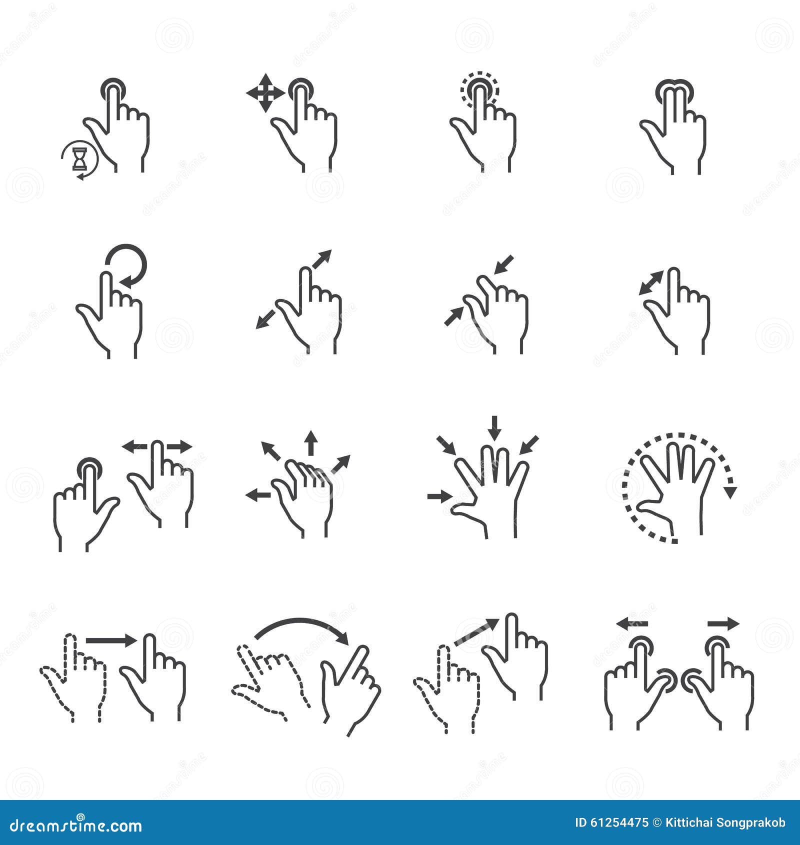 Gesture Icons For Touch Devices Vector Illustration | CartoonDealer.com ...