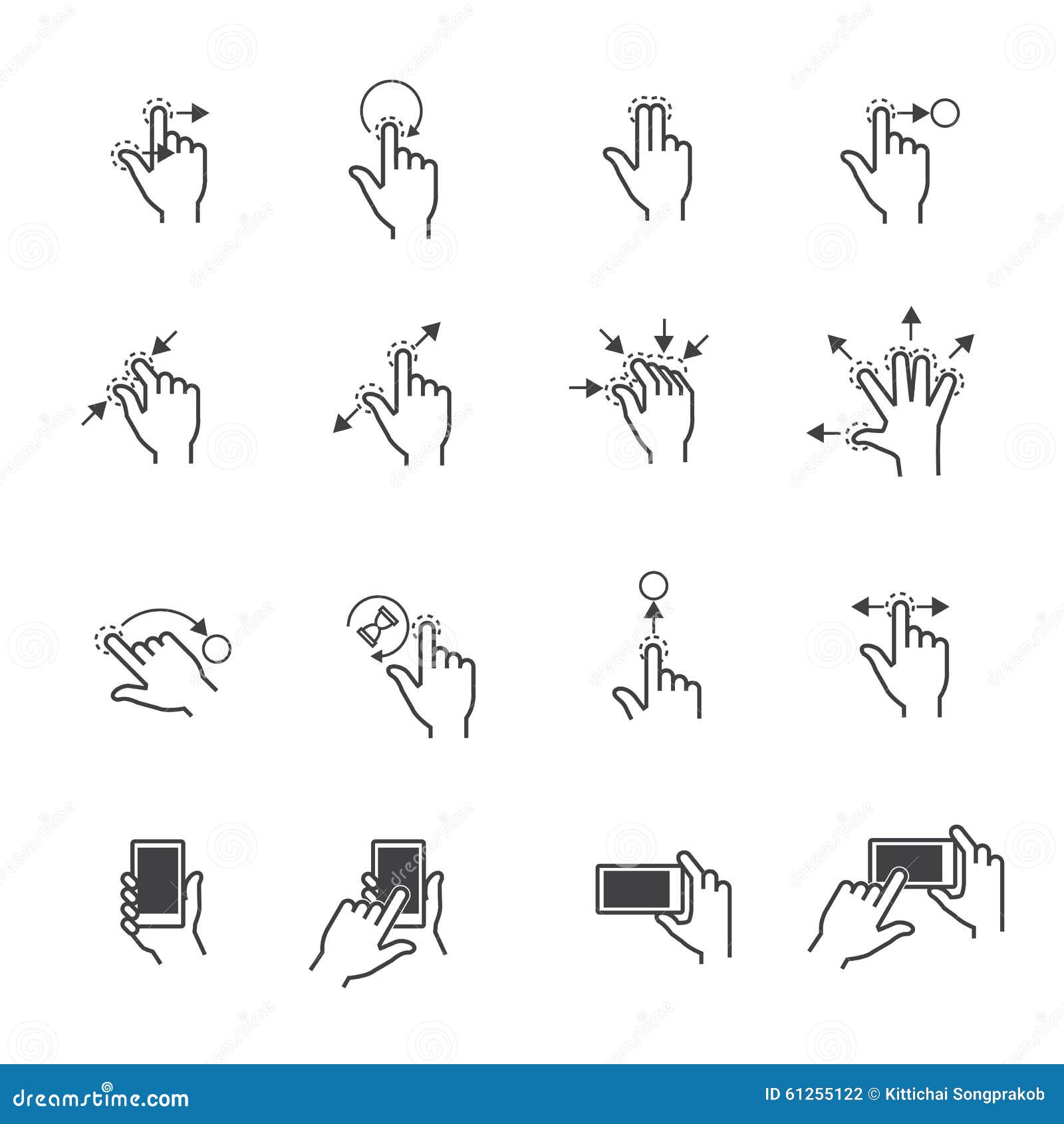 Gesture Icons For Touch Devices Vector Illustration | CartoonDealer.com ...