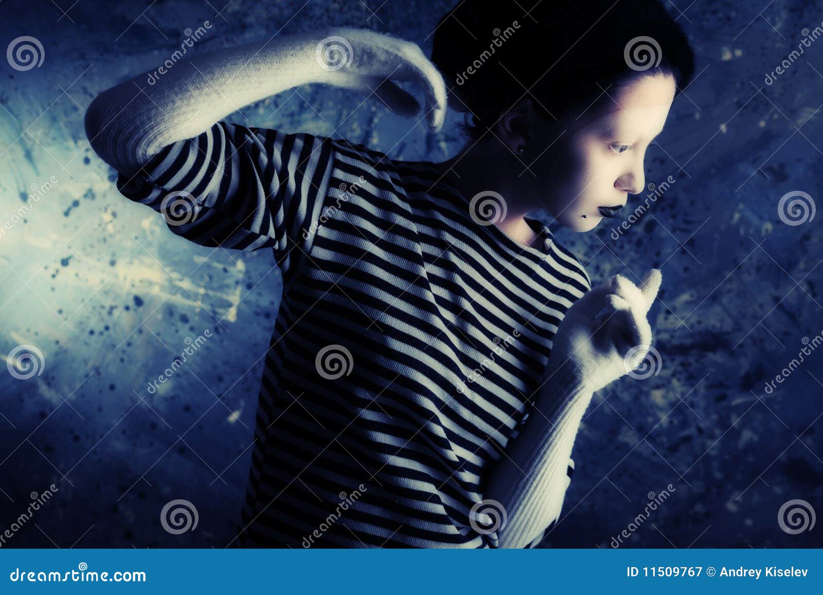 Gesture of a mime stock image. Image of mask, actress - 11509767