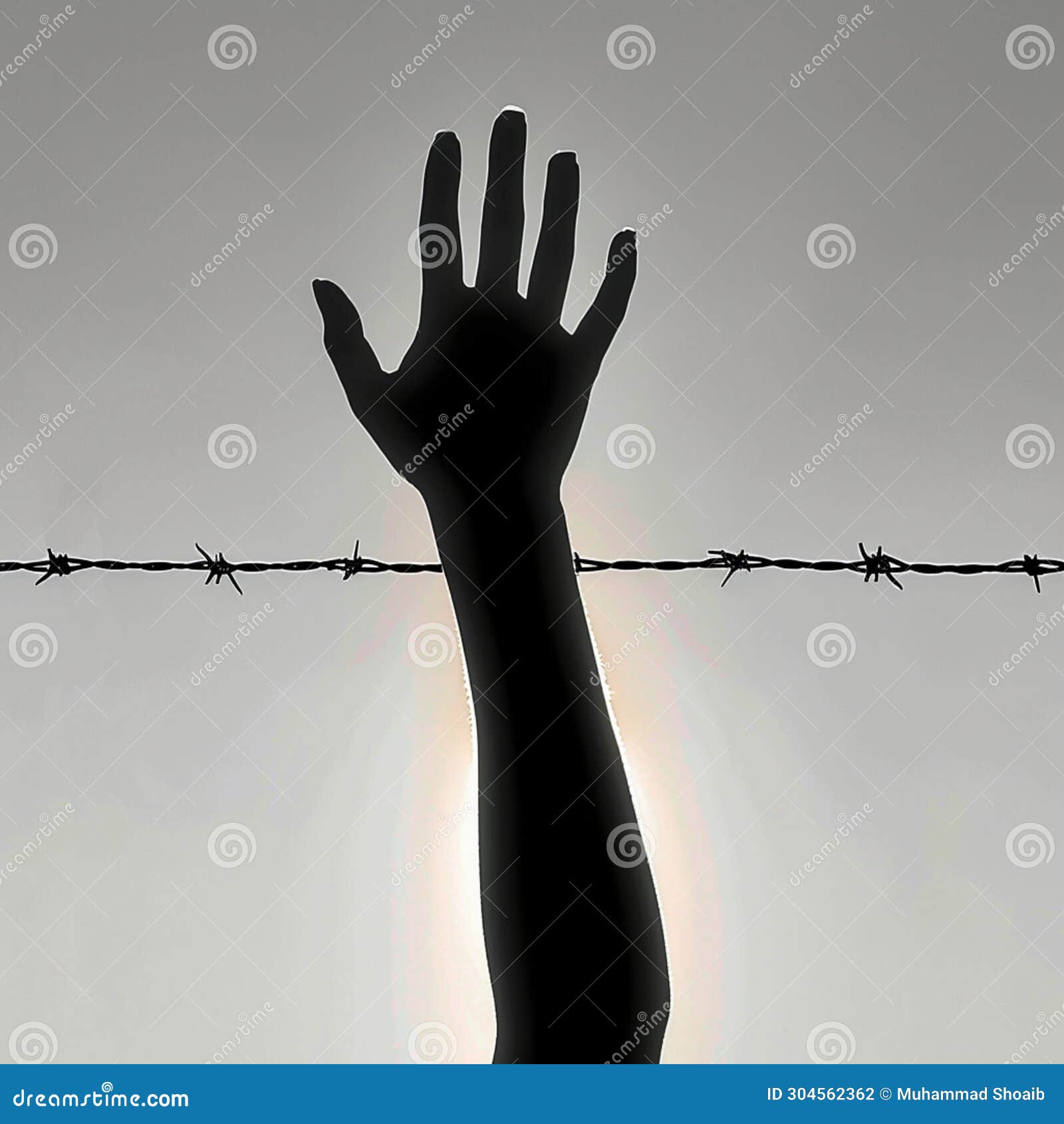 Gesture of Need Hand Silhouette Silently Asks for Assistance Stock ...