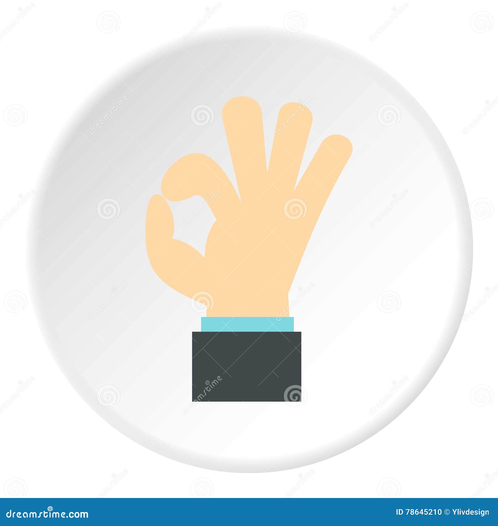 Gesture Okay Icon, Flat Style Stock Vector - Illustration of consent ...