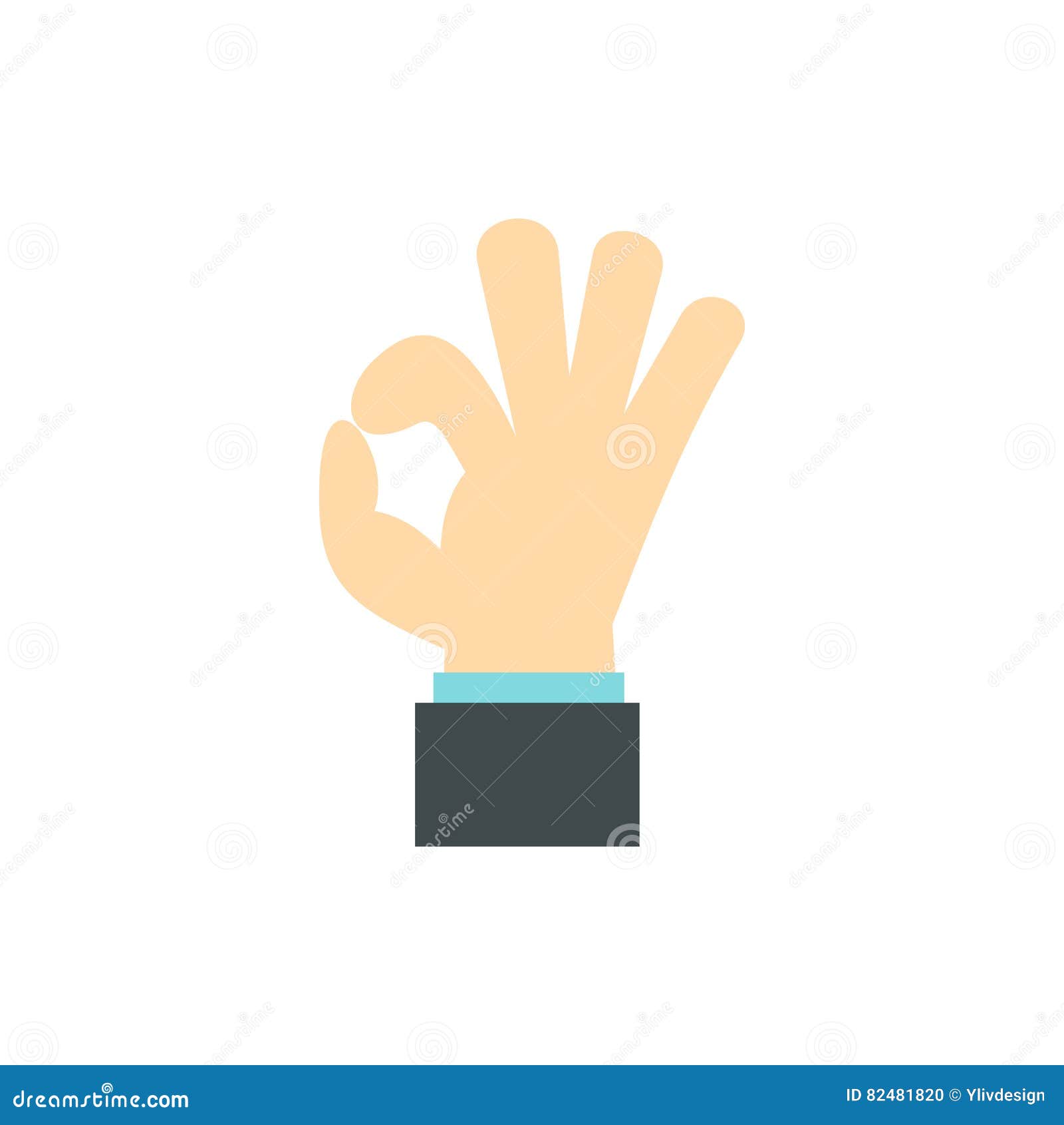 Okay Icon Hand, Vector Ok Symbol Isolated Positive Sign | CartoonDealer ...