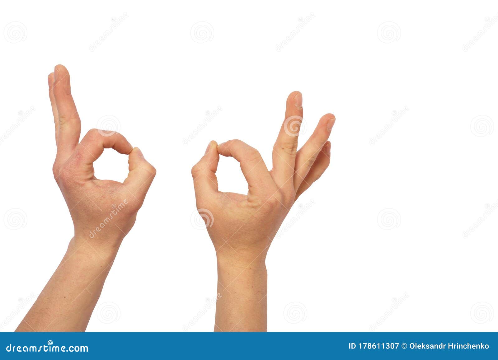 Gesture Okay with Two Hands Isolated on White Stock Image - Image of ...