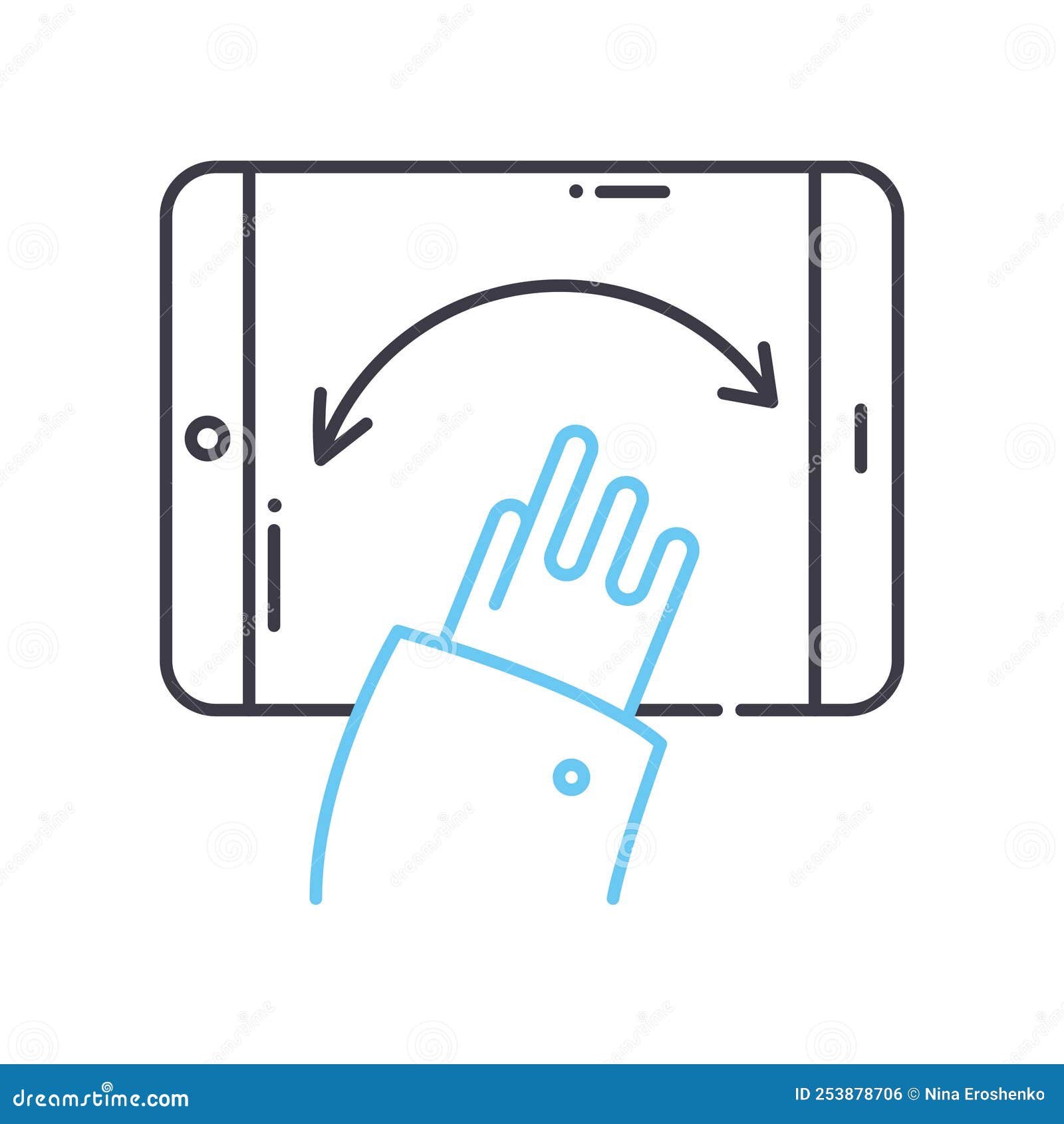 Gesture Recognition Controller Line Icon, Outline Symbol, Vector ...