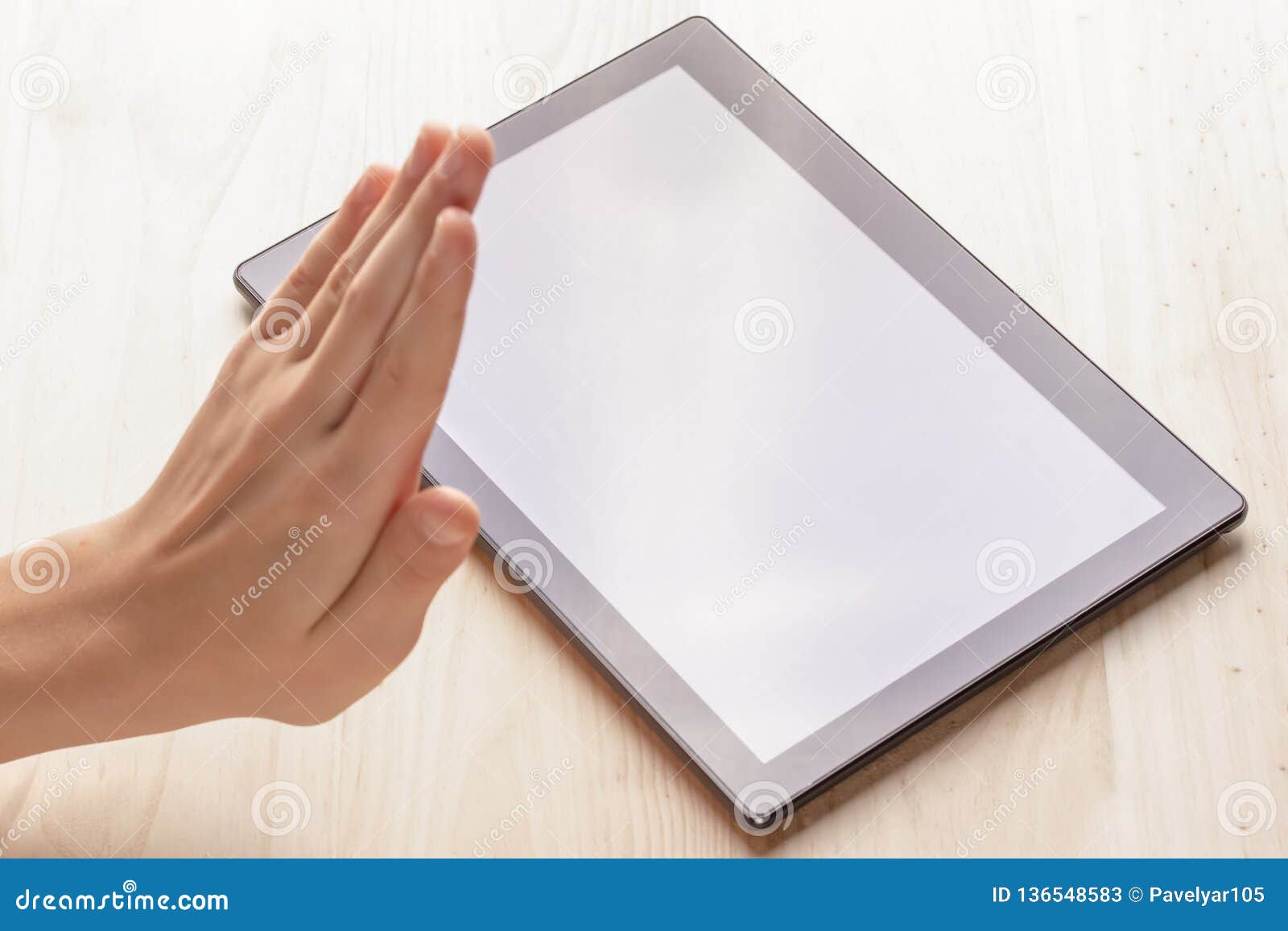 Gesture of Refusal. Tablet PC Stock Image - Image of emotion, design ...