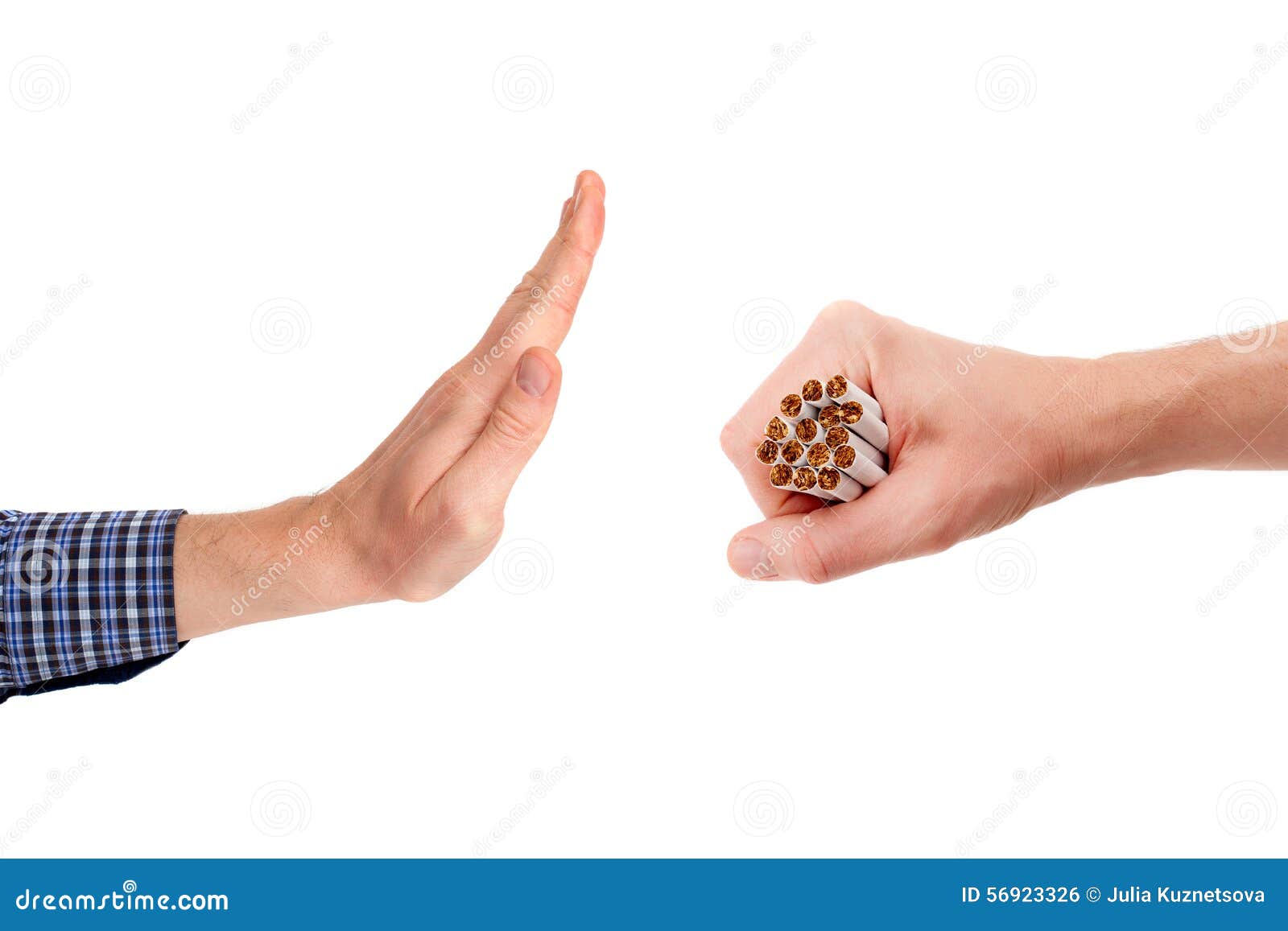 The Gesture of Refuse the Offer of Cigarettes Batch Stock Photo - Image ...