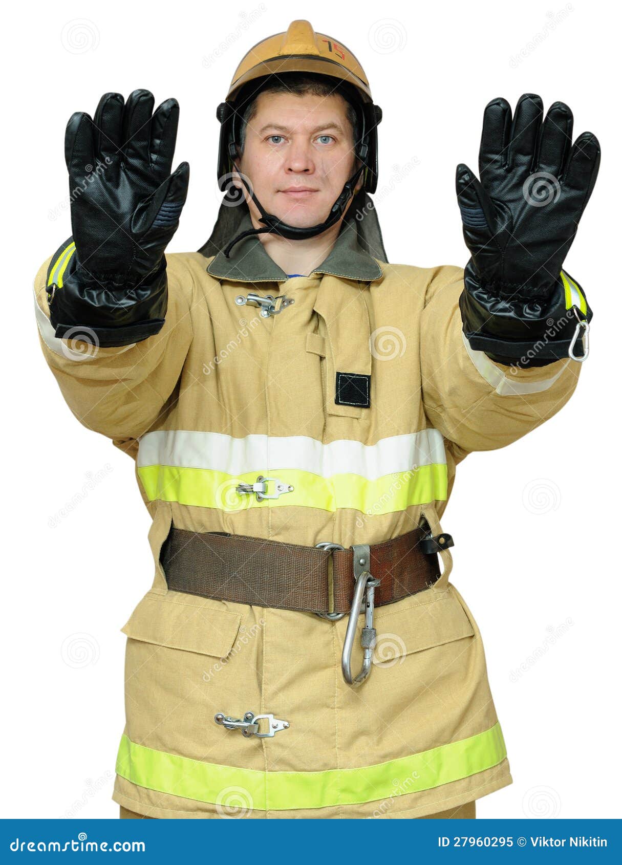Fireman Hand In Glove Turning Valve Of A Water Pump System Stock Photo ...
