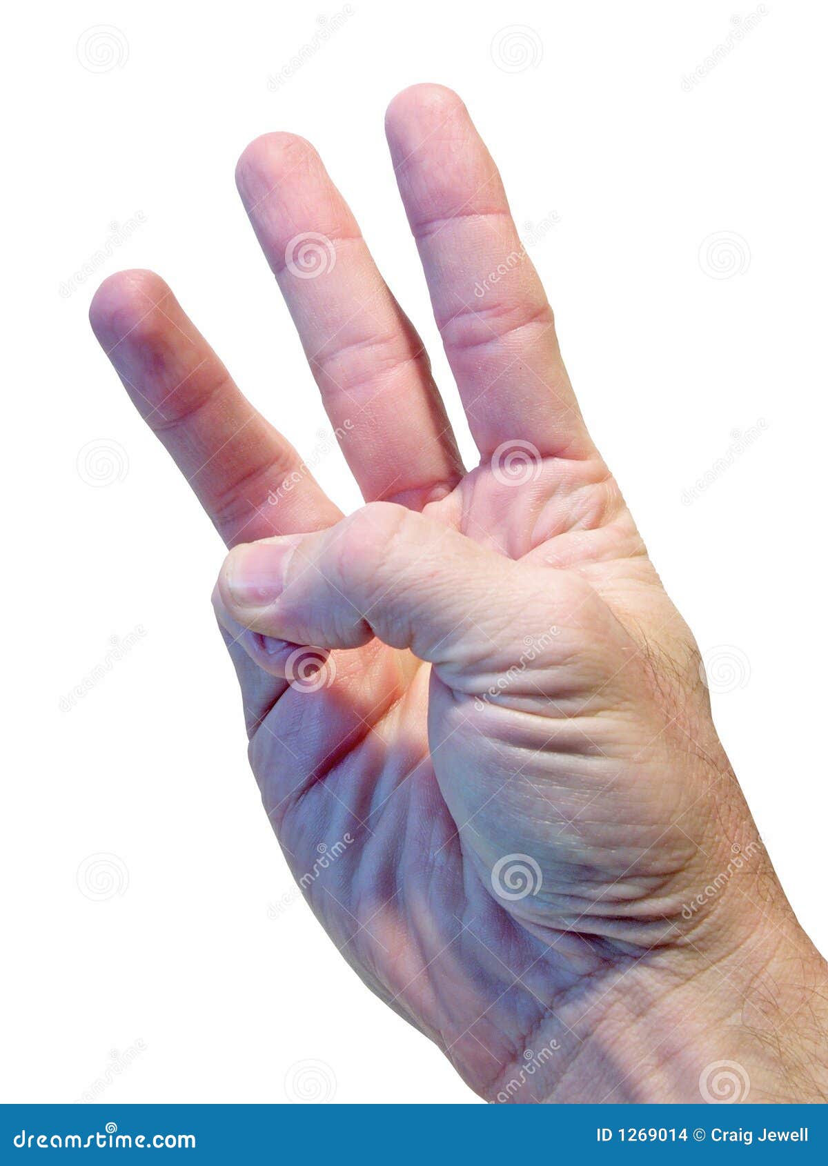 Gesture - Three Fingers (with Clipping Path) Stock Photo - Image of ...