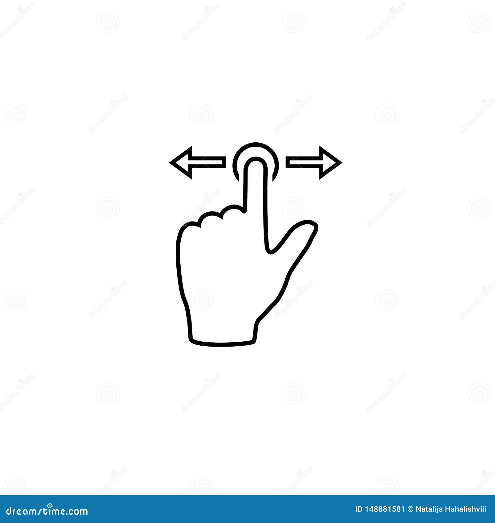 Gesture Touch Slide Vector Icon, Gesture Slide Line Icon Stock Vector ...