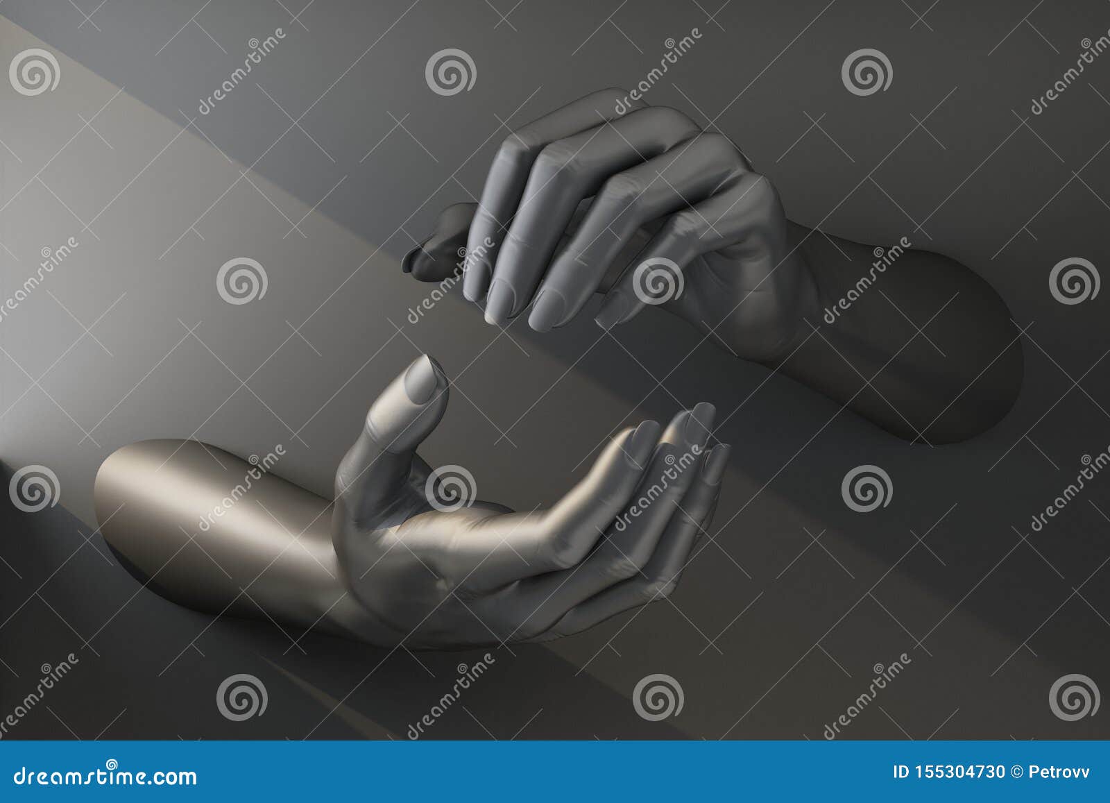 Gesture with Two Black Hands Holding an Invisible Stock Illustration ...