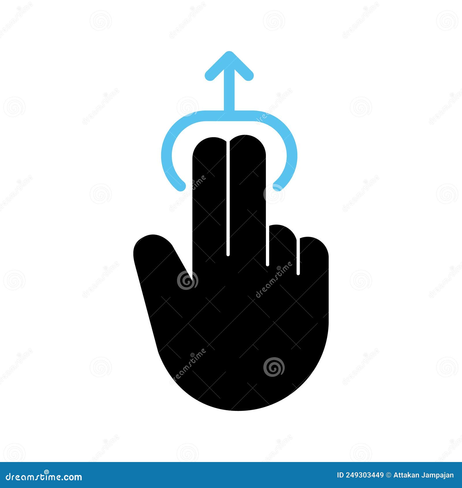 Gesture Two Finger Swipe Up . Stock Vector - Illustration of ...