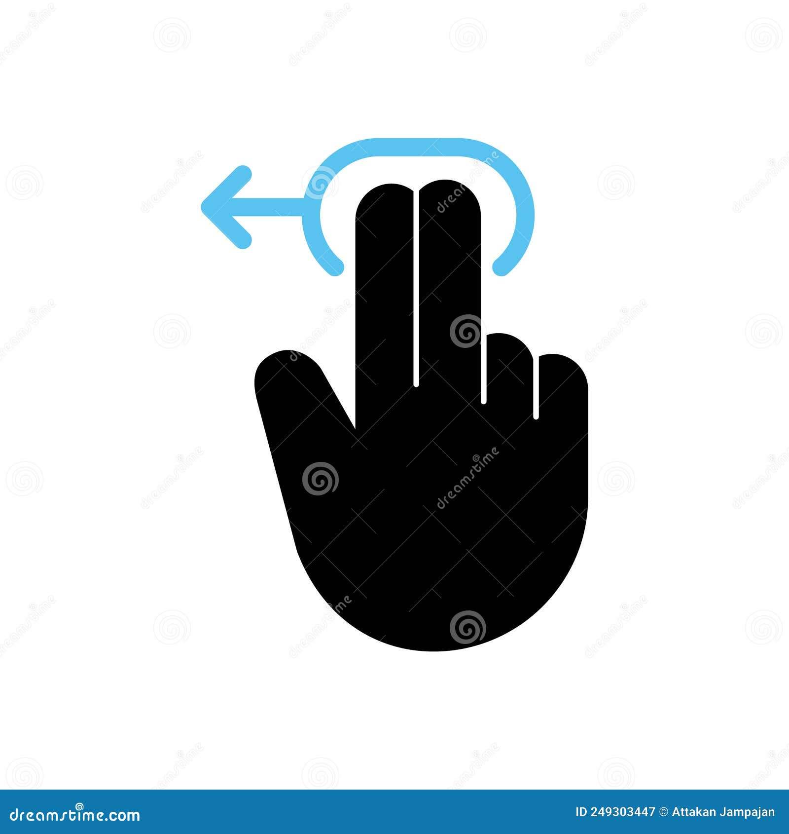 Gesture Two Fingers Swipe Left . Stock Vector - Illustration of ...
