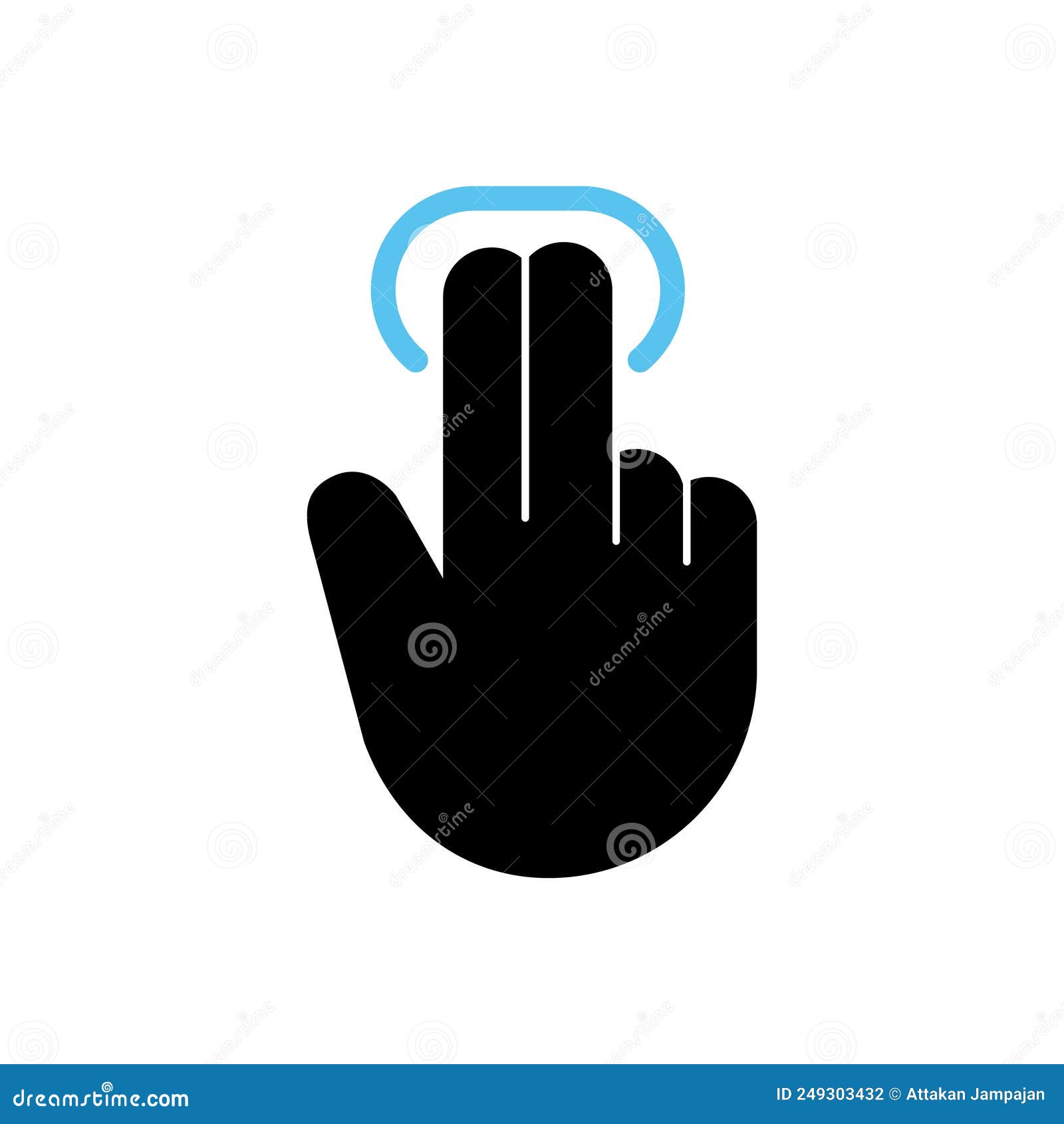 Gesture Two Fingers Touch . Stock Vector - Illustration of icon ...