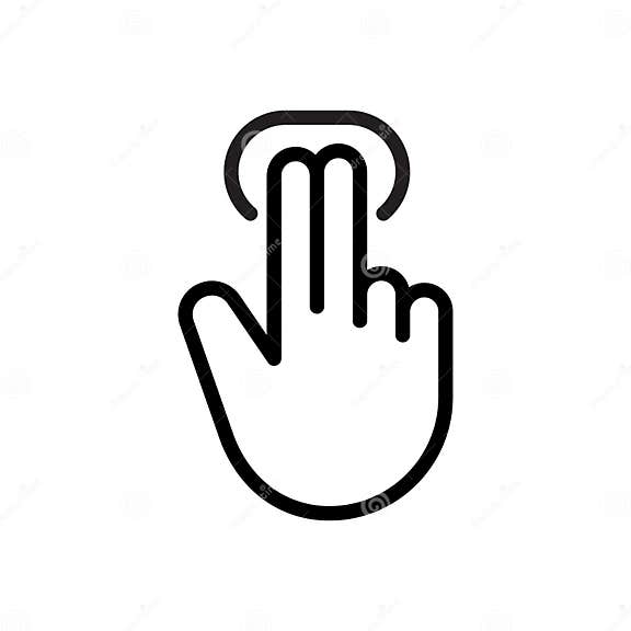 Gesture Two Fingers Touch . Stock Vector - Illustration of flat ...