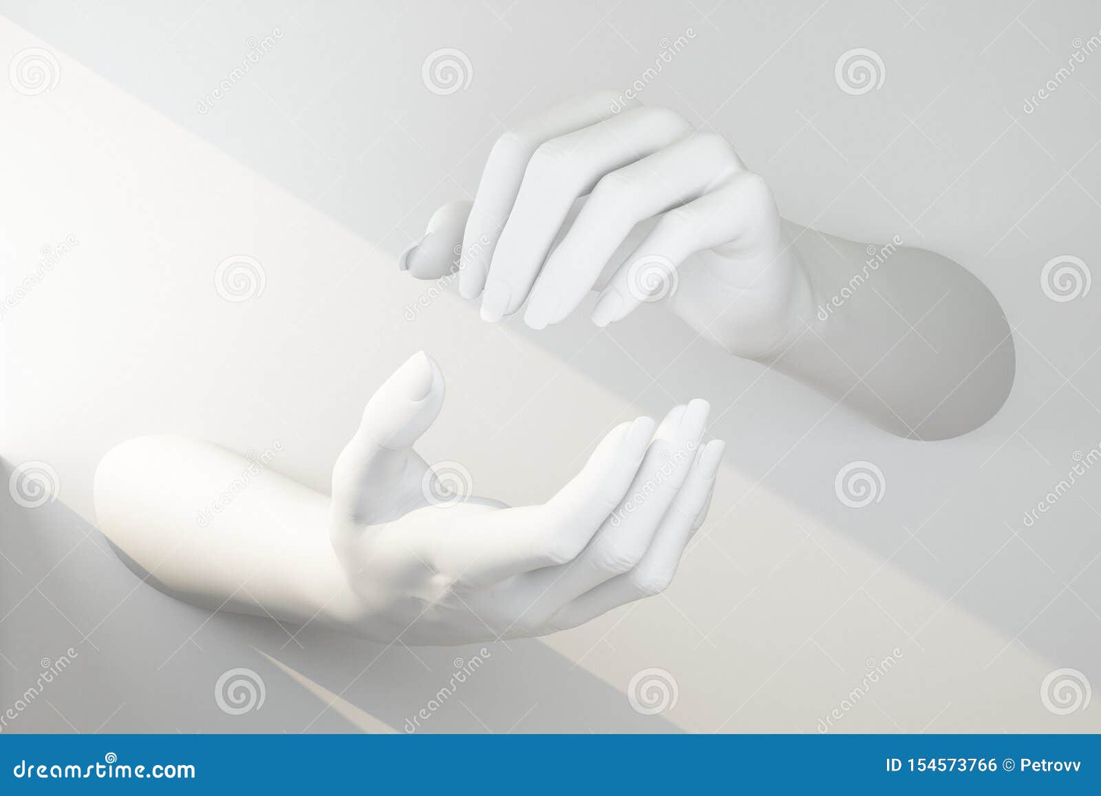 Gesture with Two White Hands Holding an Invisible Stock Illustration ...