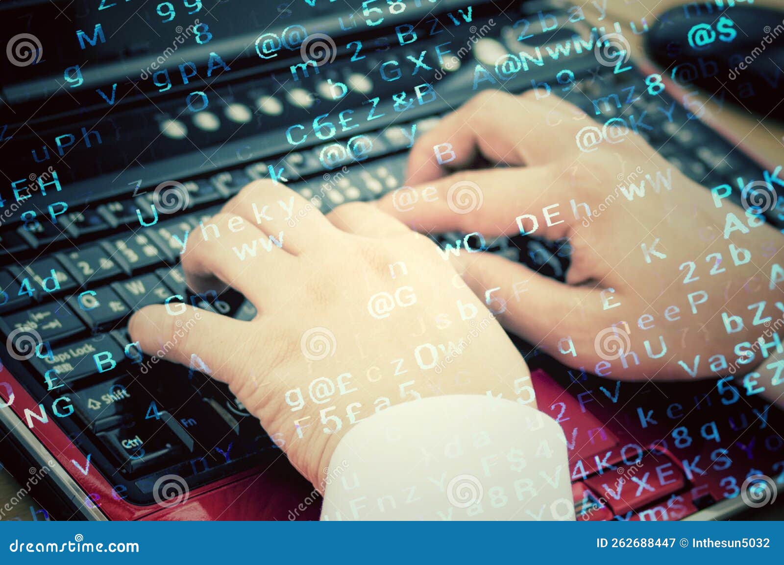 Gesture of Typing on Computer Keyboard in Computer Network Concept ...