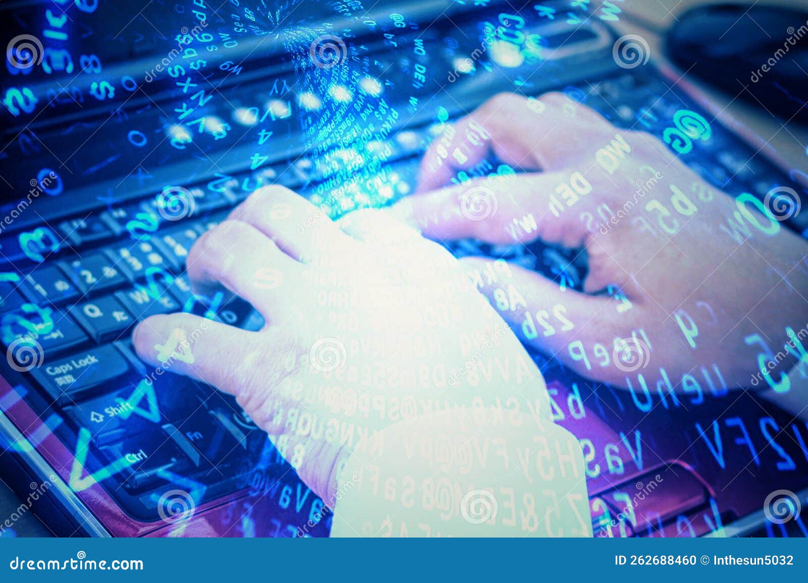 Gesture of Typing on Computer Keyboard in Computer Network Concept ...