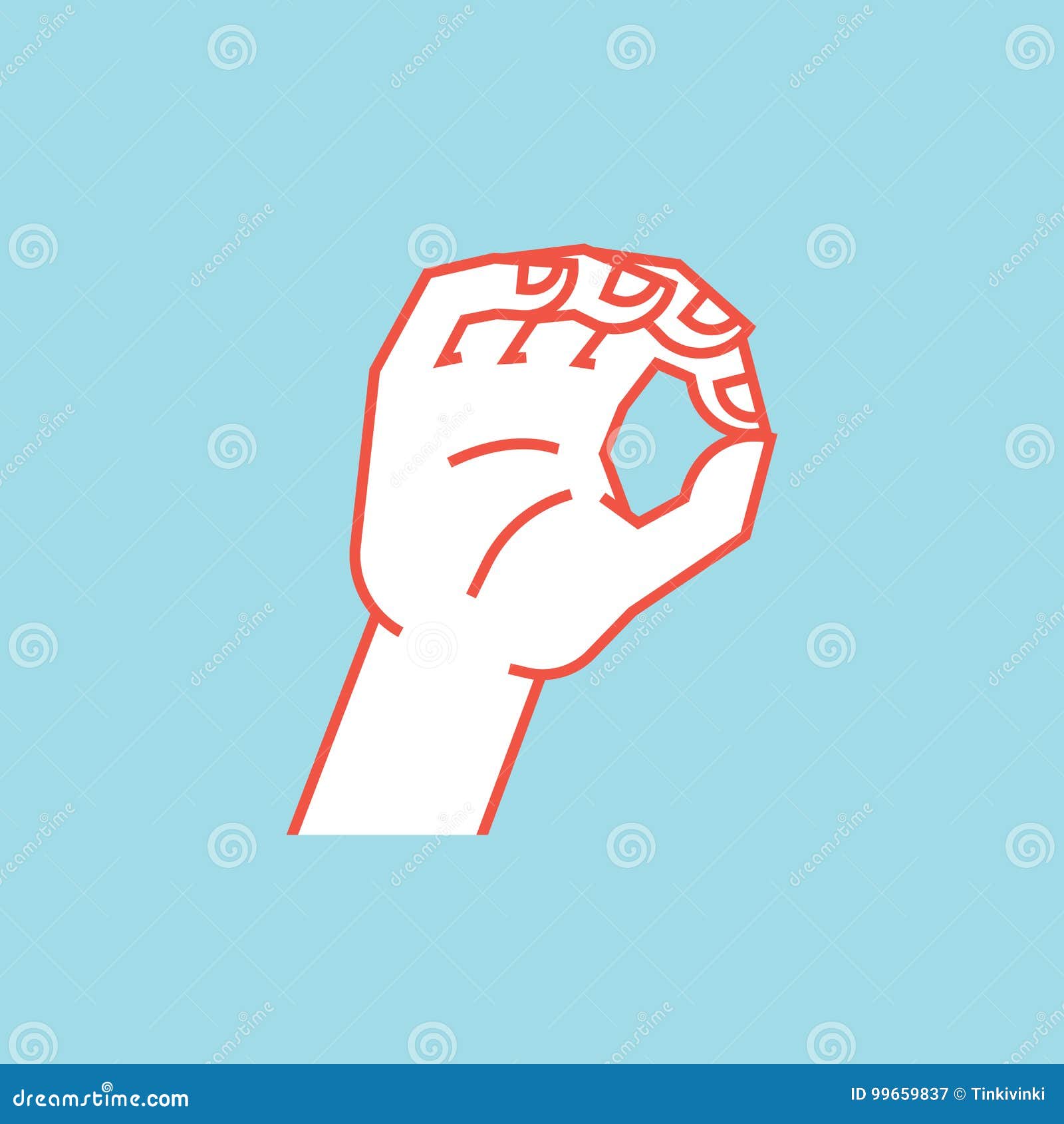 Gesture. Zero. a Little Bit Sign. Stylized Hand with Index and Thumb ...