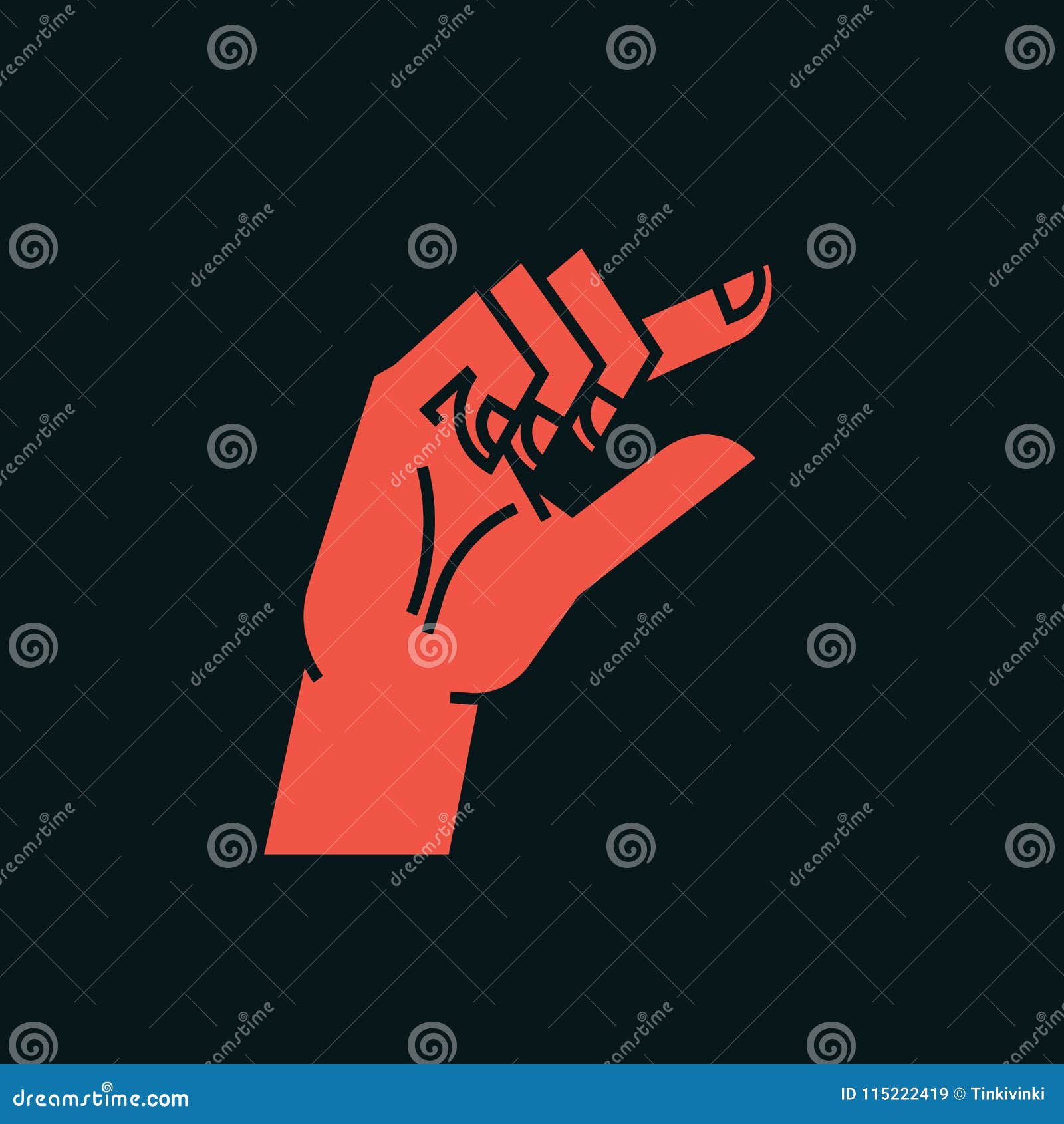 Gesture. Zero. a Little Bit Sign. Stylized Hand with Index and Thumb ...