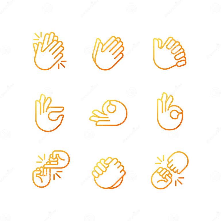 Gestures and Communication Pixel Perfect Gradient Linear Vector Icons ... Gestures and Communication Pixel Perfect Gradient Linear Vector Icons ...