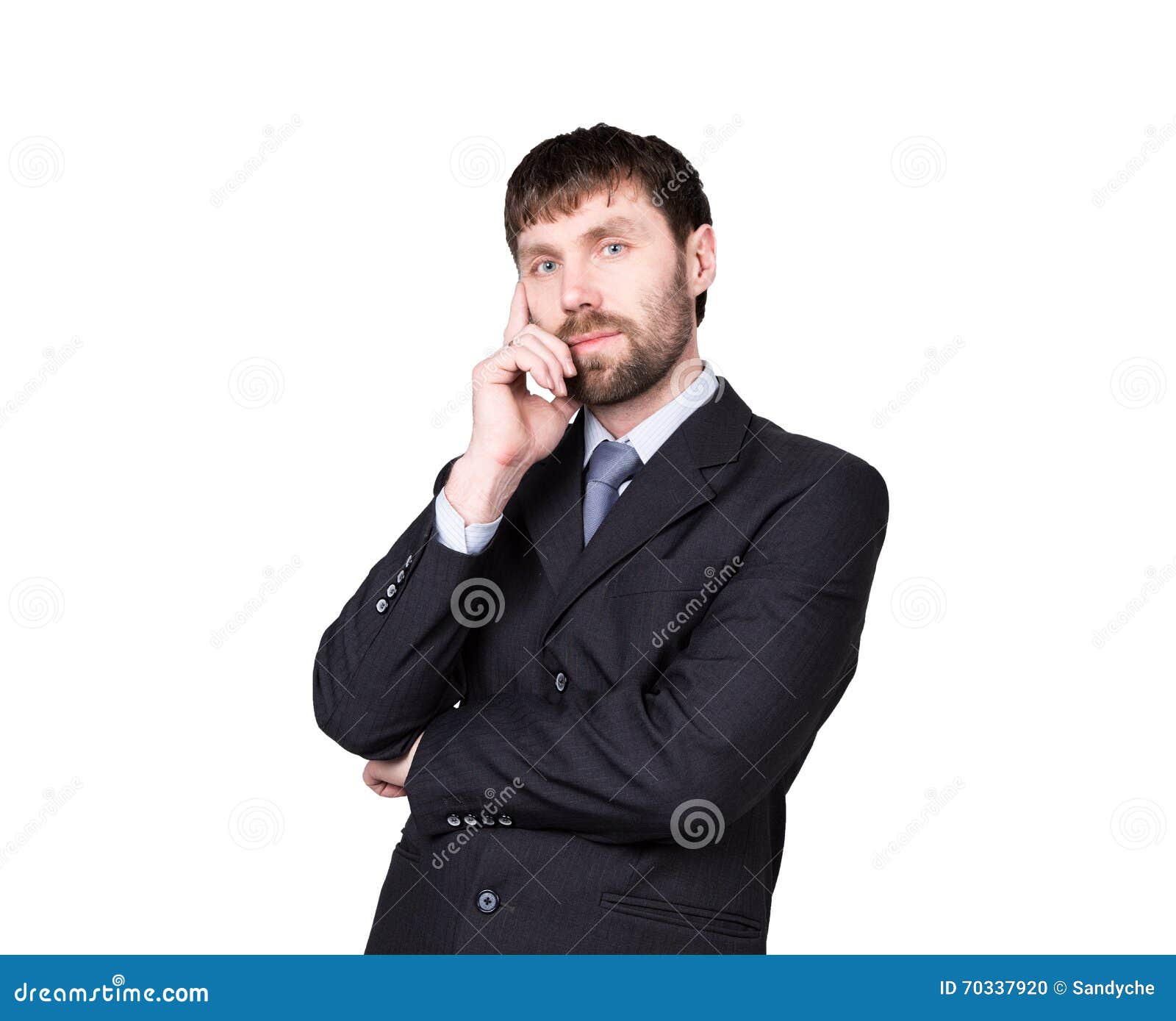 Gestures Distrust Lies. Body Language. Man In Business Suit, Scratching ...