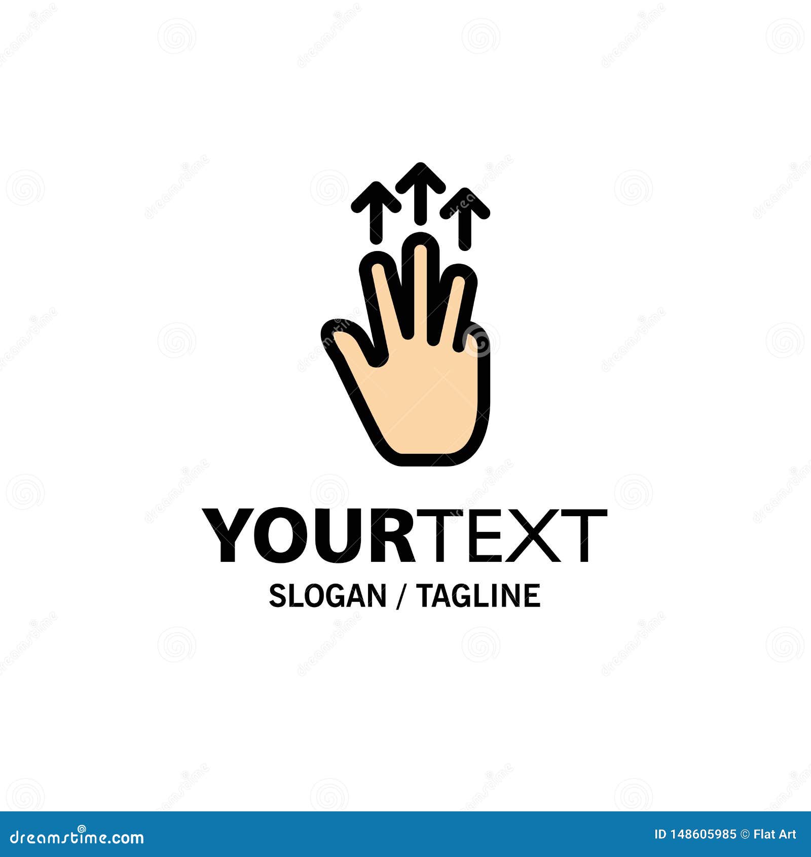 Gestures, Hand, Mobile, Three Finger, Touch Business Logo Template ...