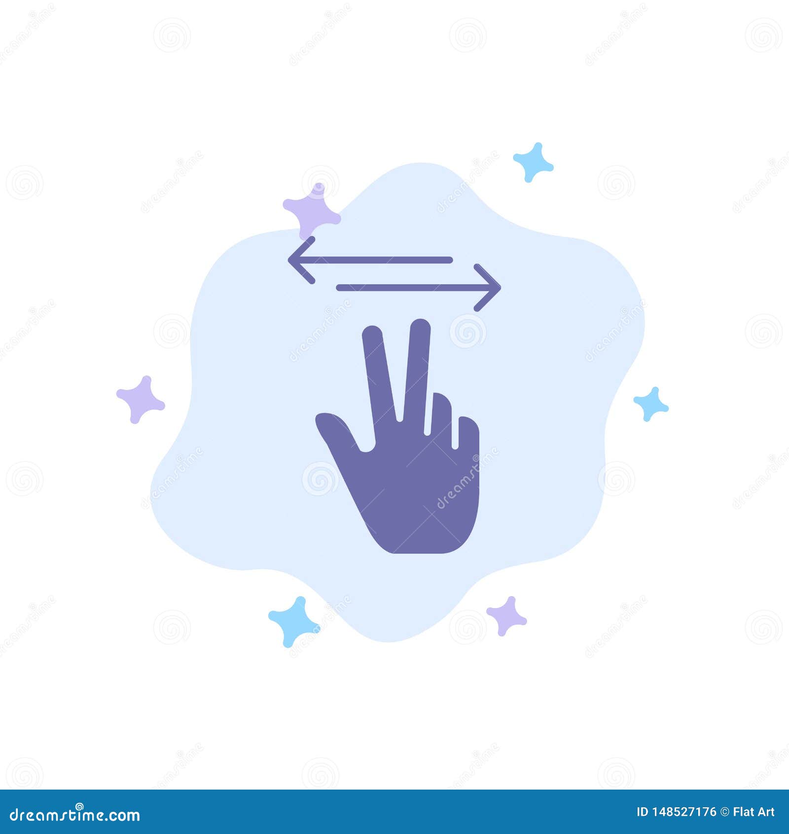 Gestures, Hand, Mobile, Touch Blue Icon on Abstract Cloud Background ...