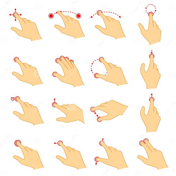 Gestures Icons for Touch Devices Stock Vector - Illustration of ...