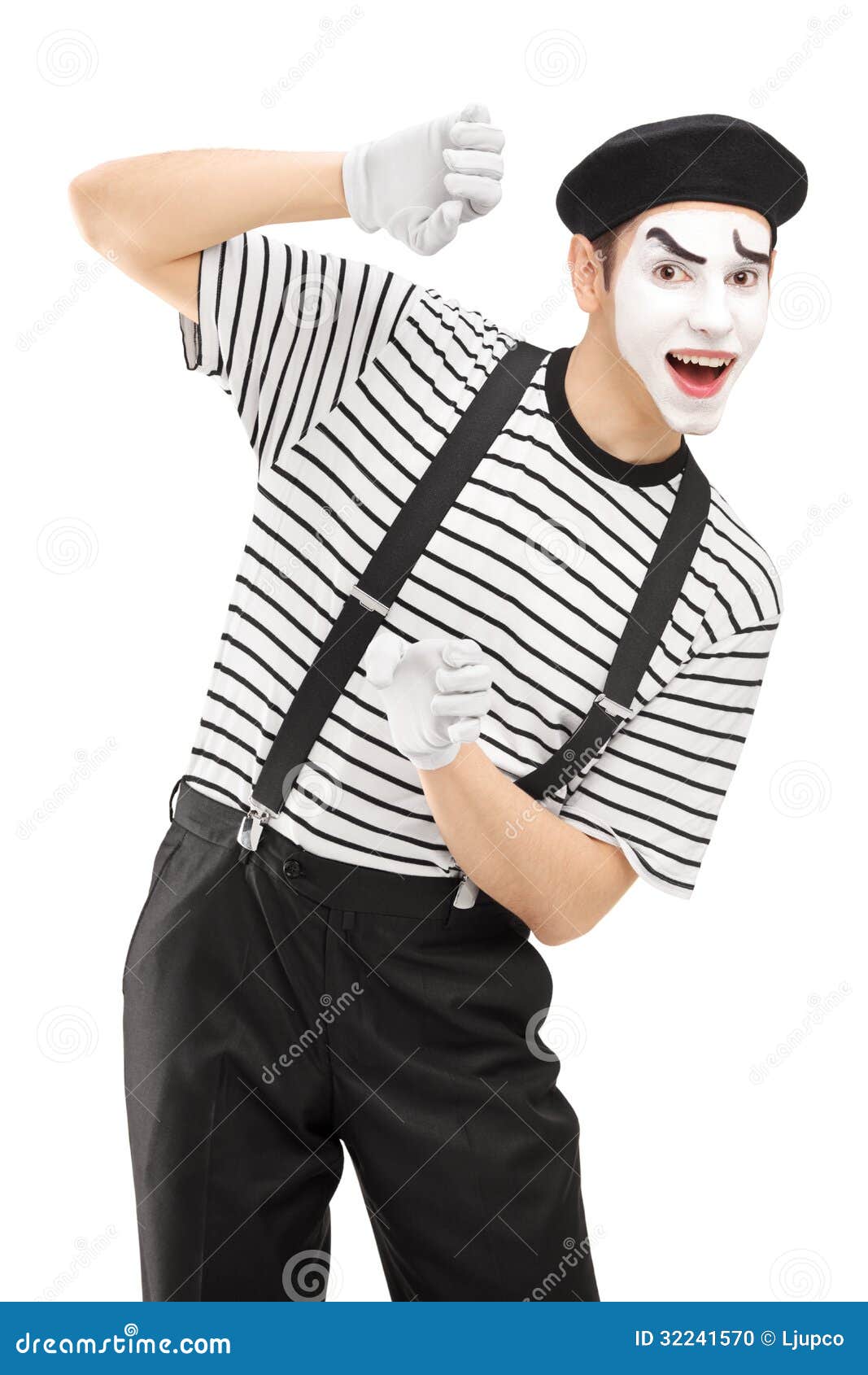 Gesturing Maschio Dell'artista Del Mimo Fotografia Stock - Immagine di ...