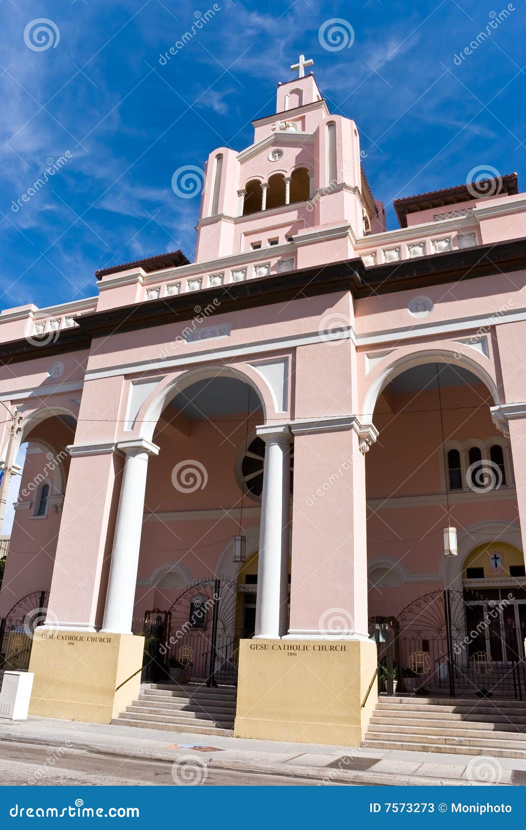 Gesu Catholic Church from 1896,in Miami Stock Image - Image of column ...