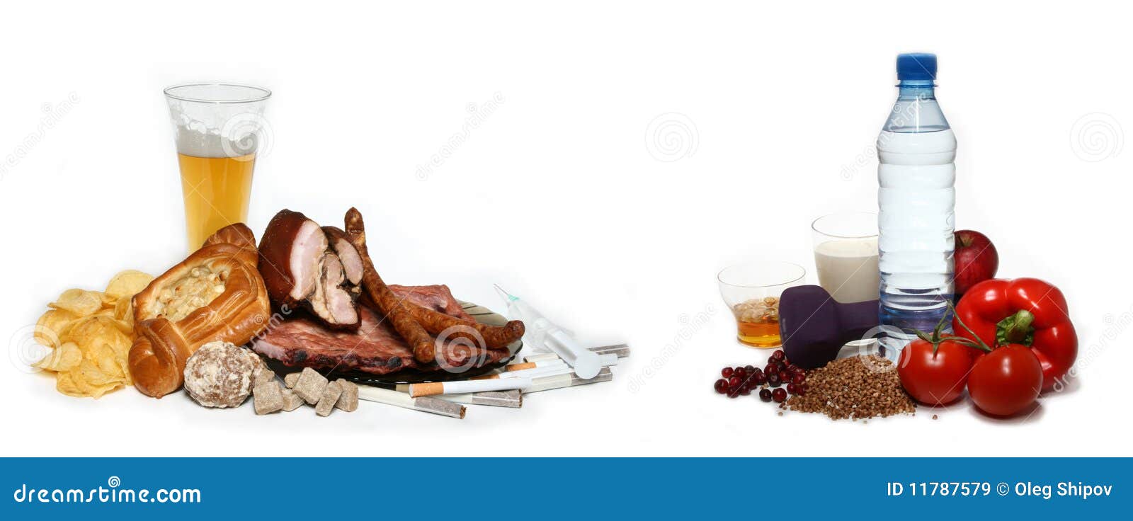 Gesund und ungesund stockbild. Bild von droge, nahrung - 11787579