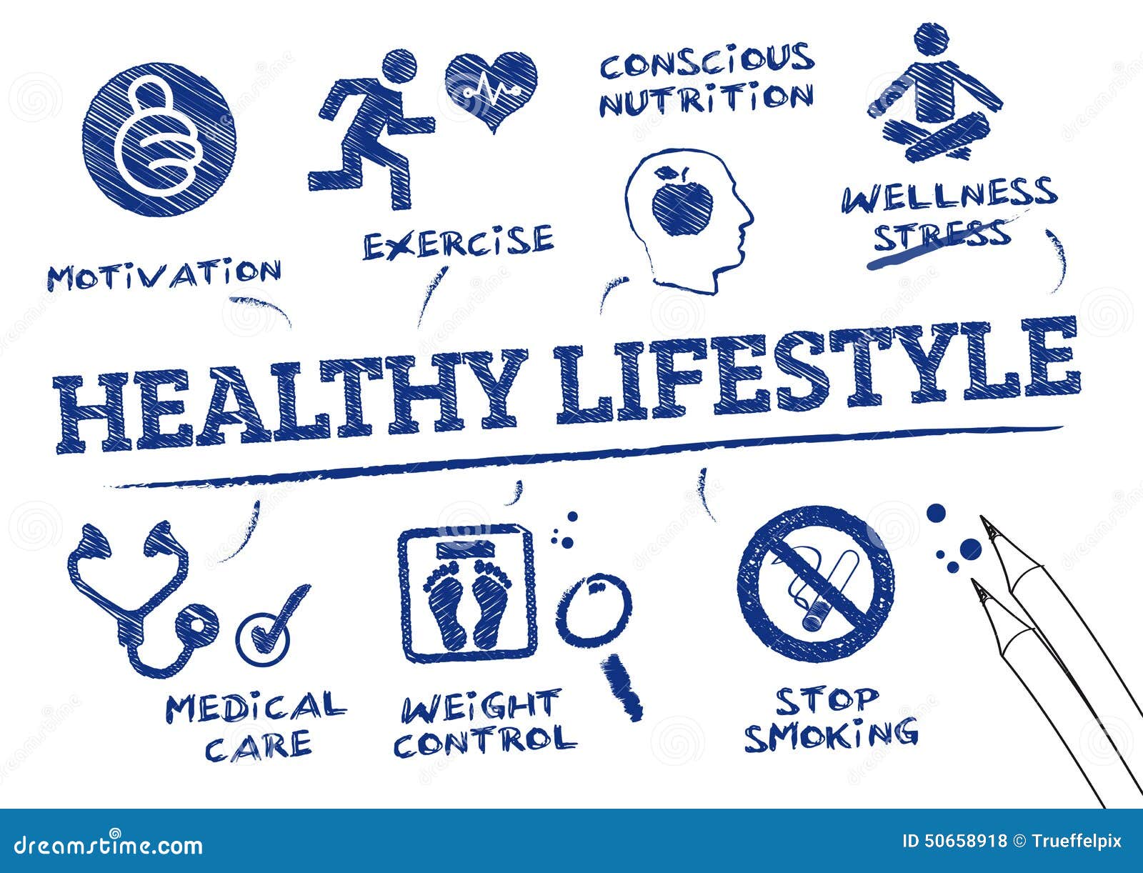 Gesunder Lebensstil stock abbildung. Illustration von arzt - 50658918