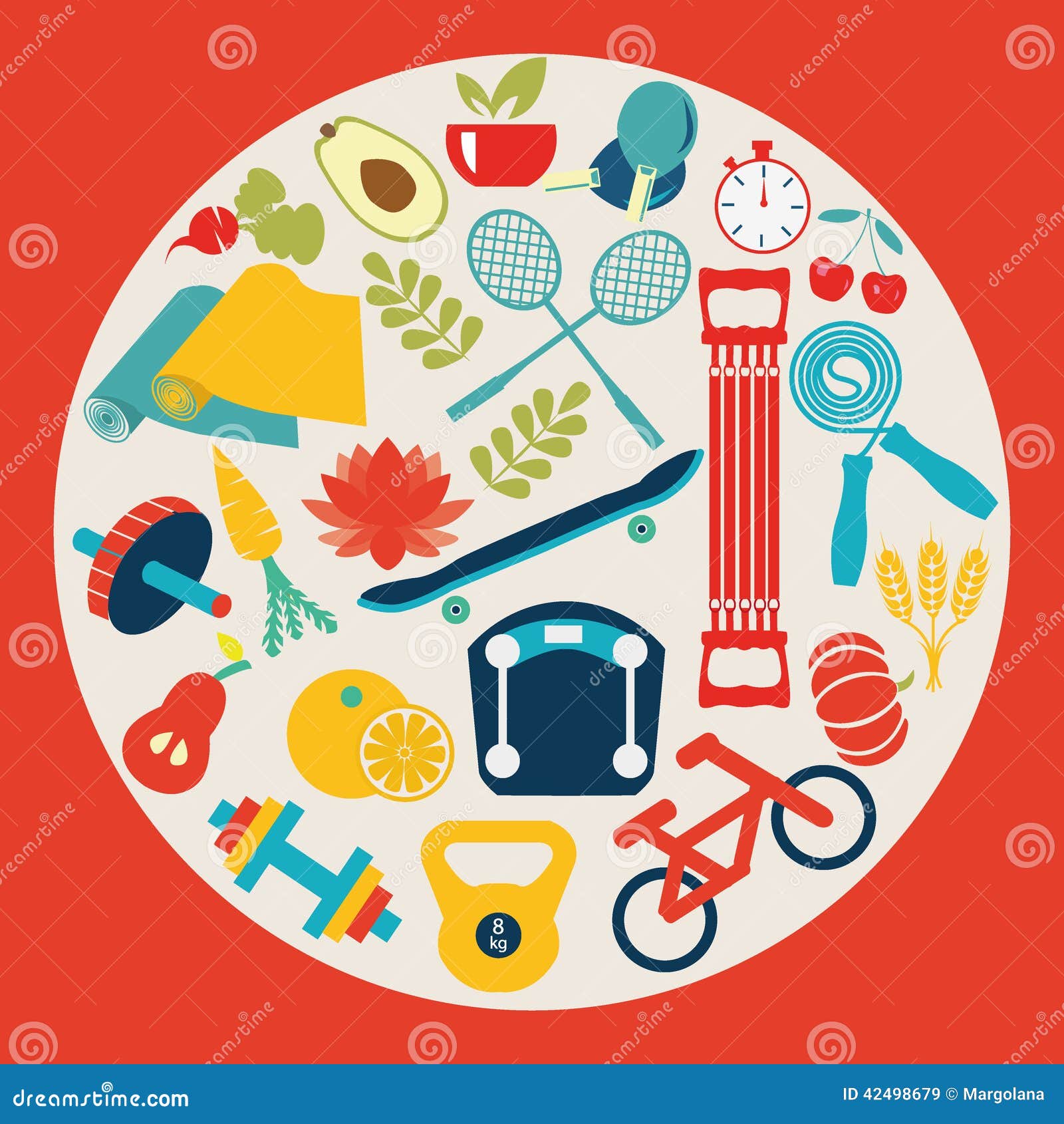 Gesunder Lebensstil-Hintergrund - Illustration Vektor Abbildung ...