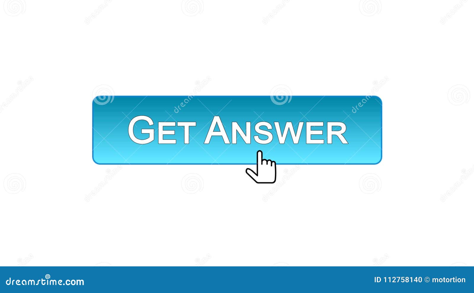 Get Answer Web Interface Button Clicked with Mouse Cursor, Blue Color ...