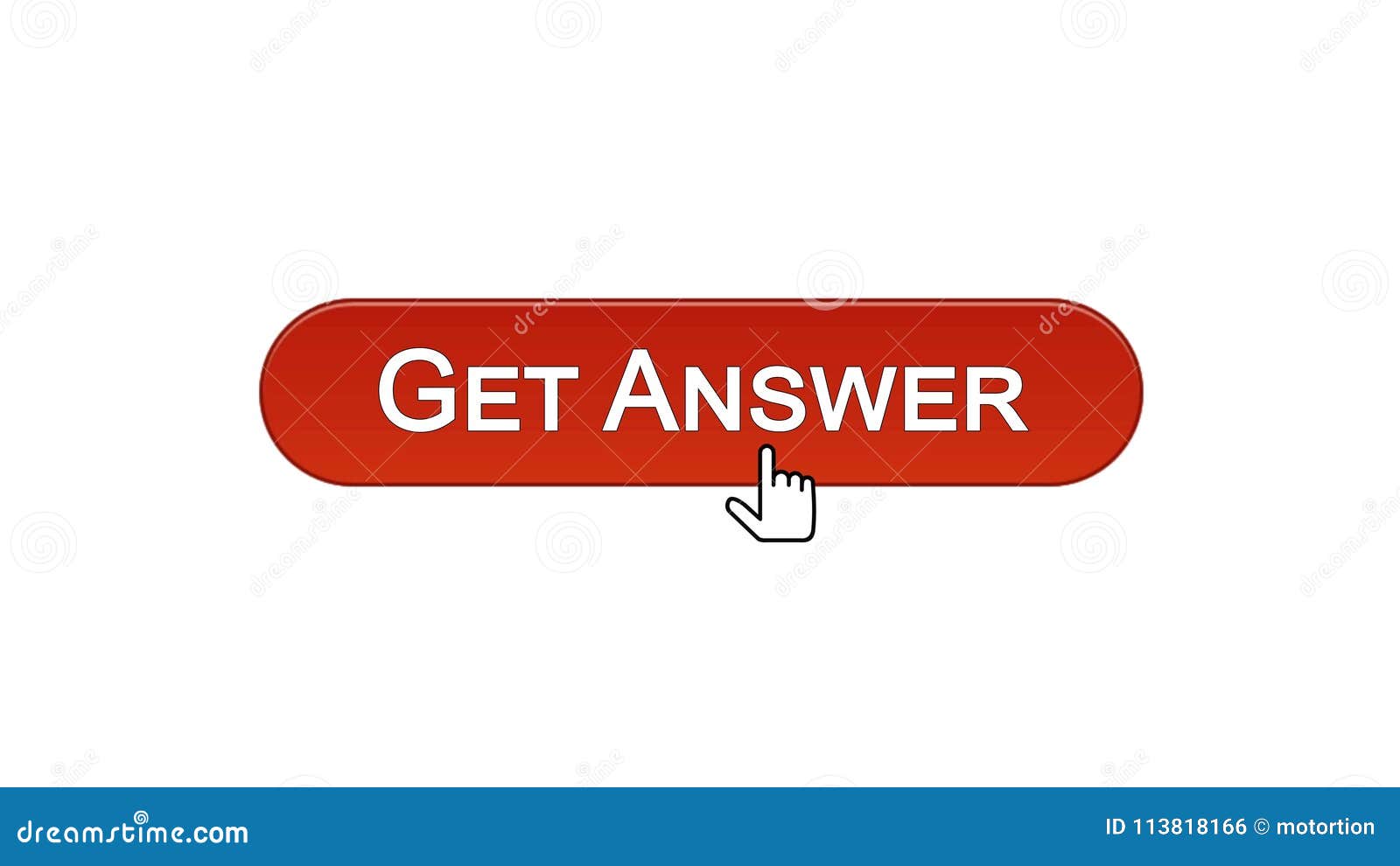 Get Answer Web Interface Button Clicked with Mouse Cursor, Wine Red ...