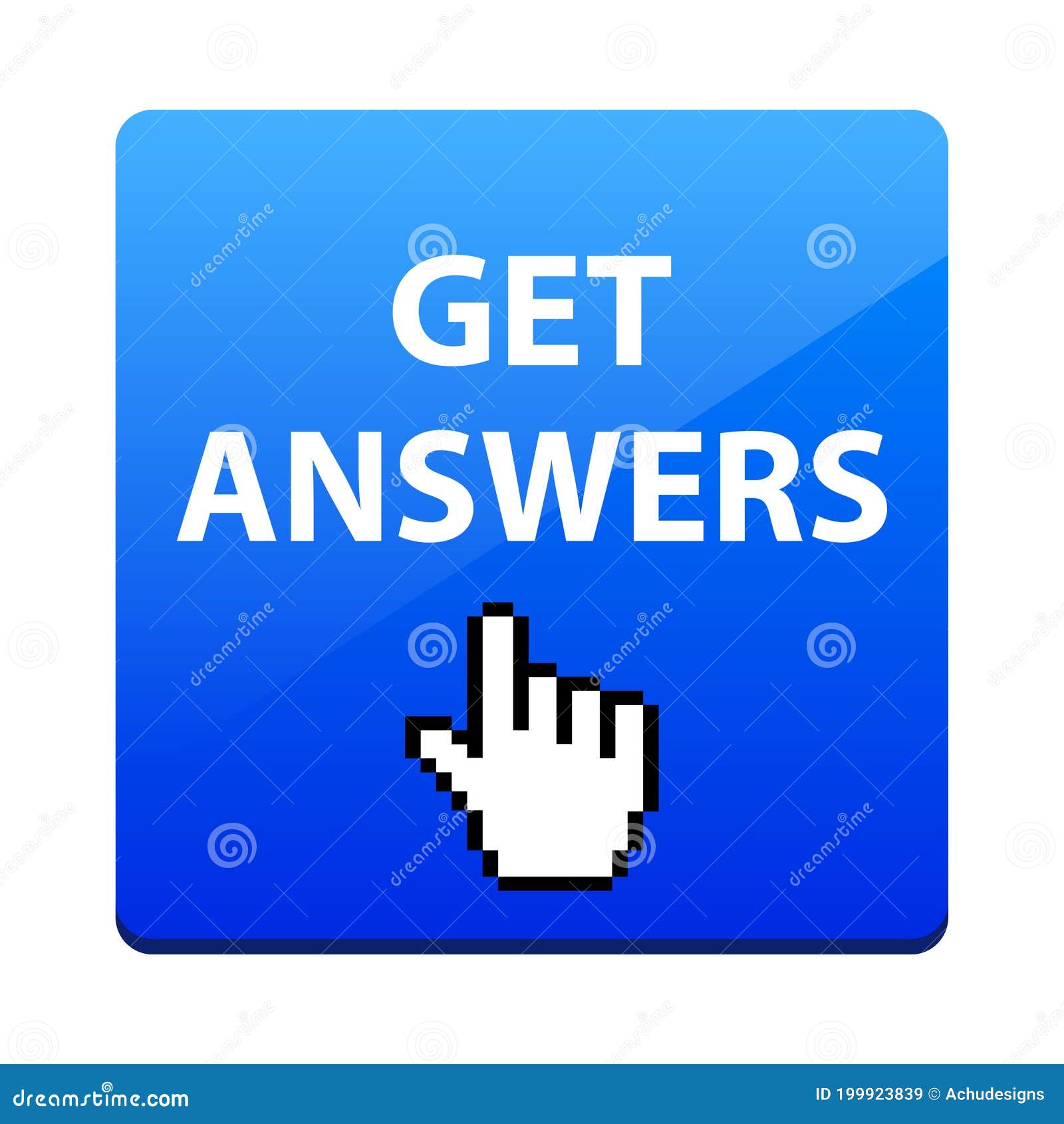 Get answers button stock vector. Illustration of blue - 199923839