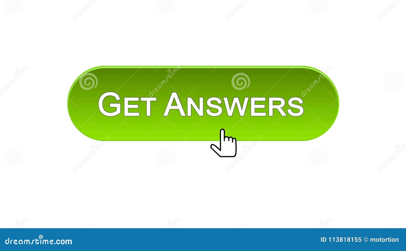 Get Answers Web Interface Button Clicked with Mouse Cursor, Green Color ...