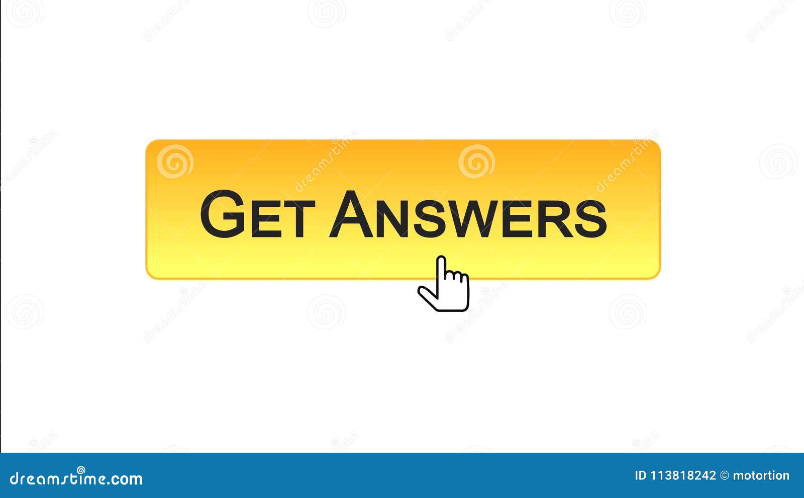 Get Answers Web Interface Button Clicked with Mouse Cursor, Orange Color, Design Stock ...