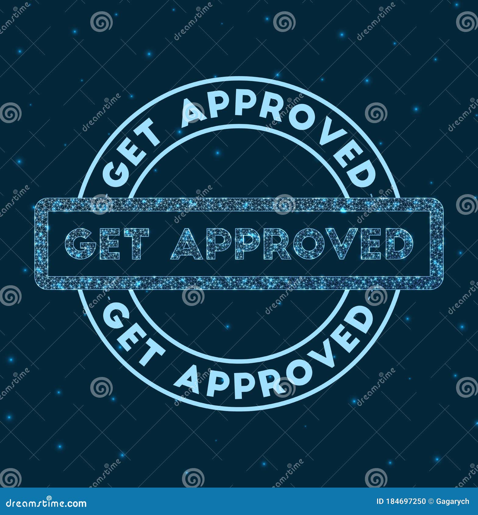Get approved. stock vector. Illustration of blue, grid - 184697250